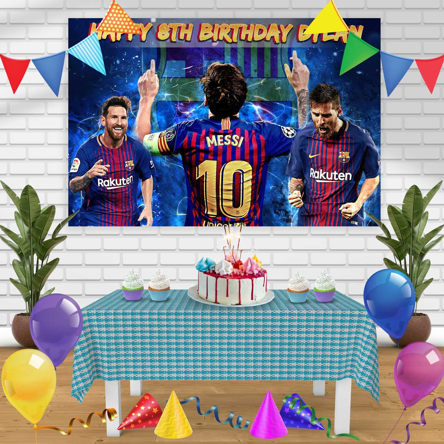 Lio Messi Barcelona Birthday Banner Personalized Party Backdrop ...