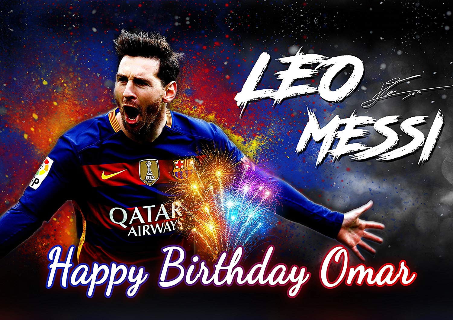 Lio Messi FC Barcelona Edible Cake Image Topper Personalized Birthday ...