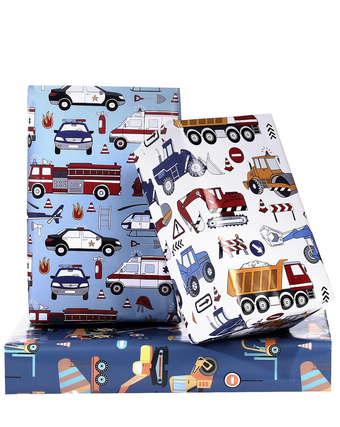 Liobelon 12 Sheets Construction TSF6 Wrapping Paper, Ambulance ...