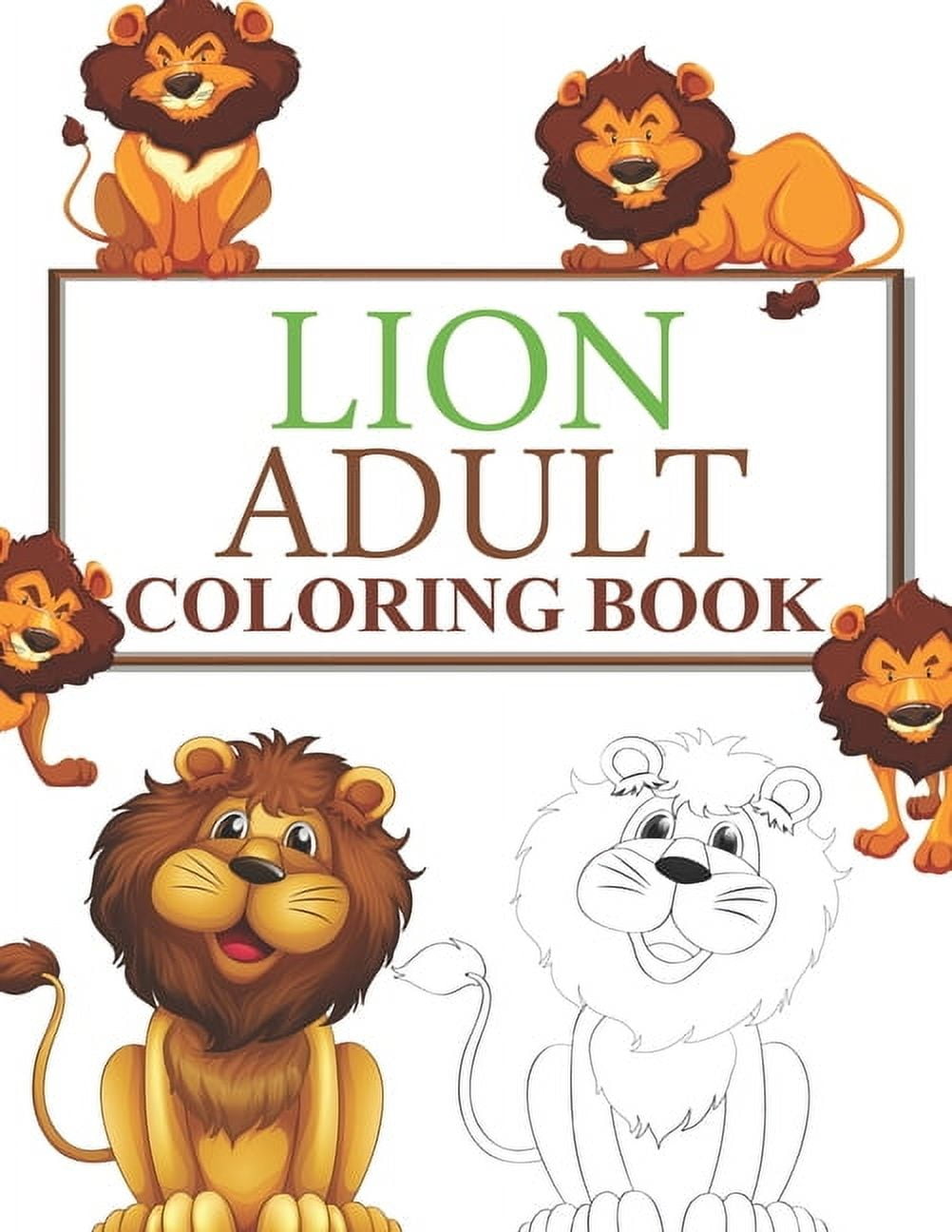 Lion Adult Coloring Book: Lion Coloring Book (Paperback) - Walmart.com