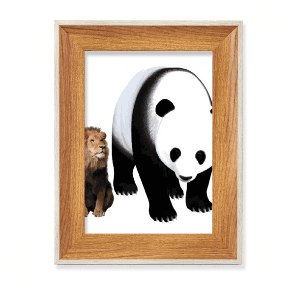 Lion Animal Panda Stature Desktop Wooden Photo Frame Display Picture ...