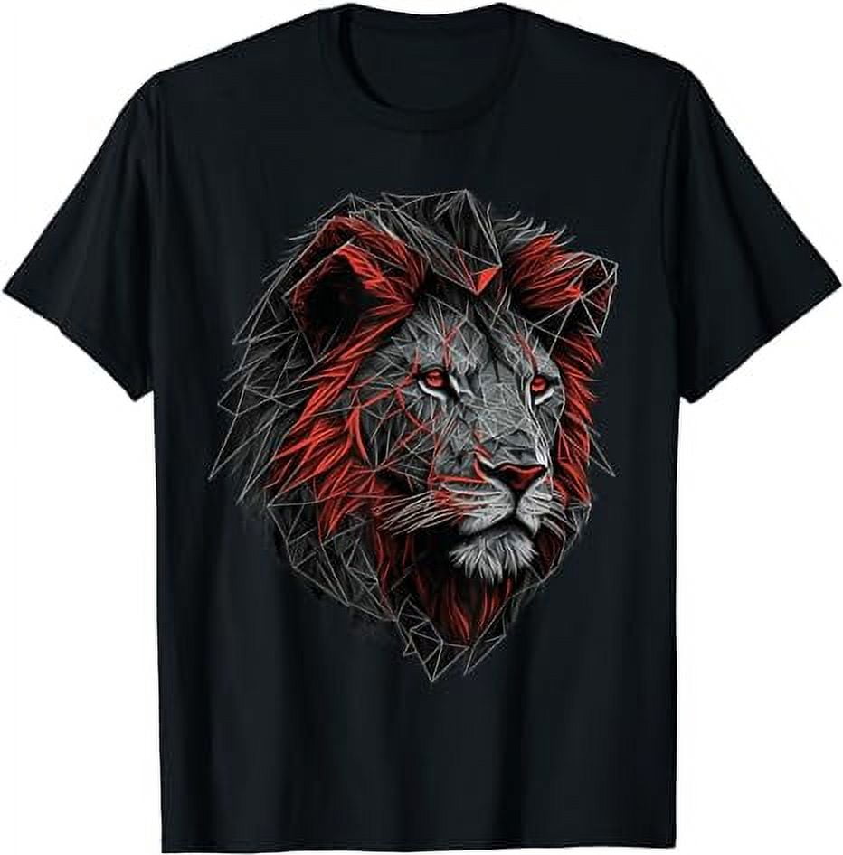 Lion Animal Print Art Polygon Lion T-Shirt - Walmart.com