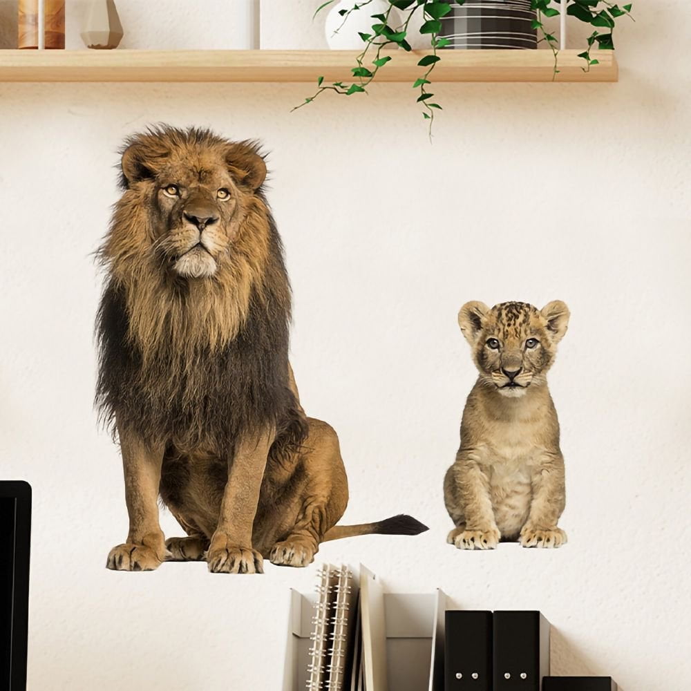 Lion Animal Wall Stickers Removable Wall Decals Peel and Stick Wall Art ...