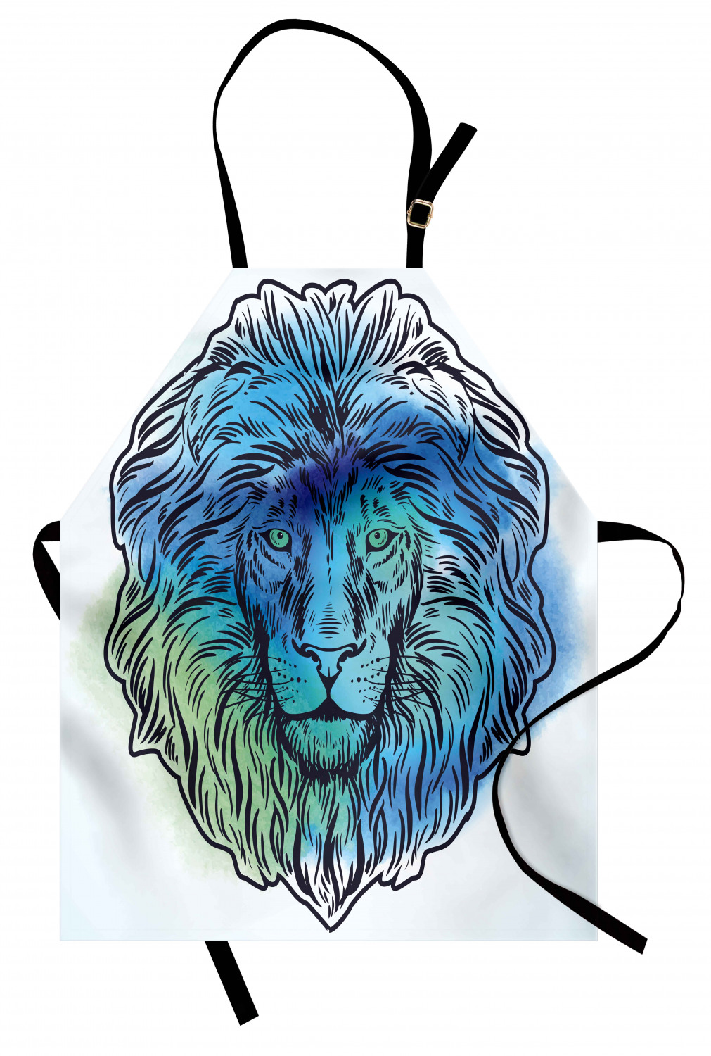 Lion Apron Artistic Lion Portrait with Digital Hazy Effect King of ...