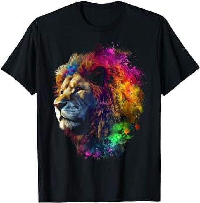 Lion Artwork Colourful Animal Art Lion Large size loose black ...