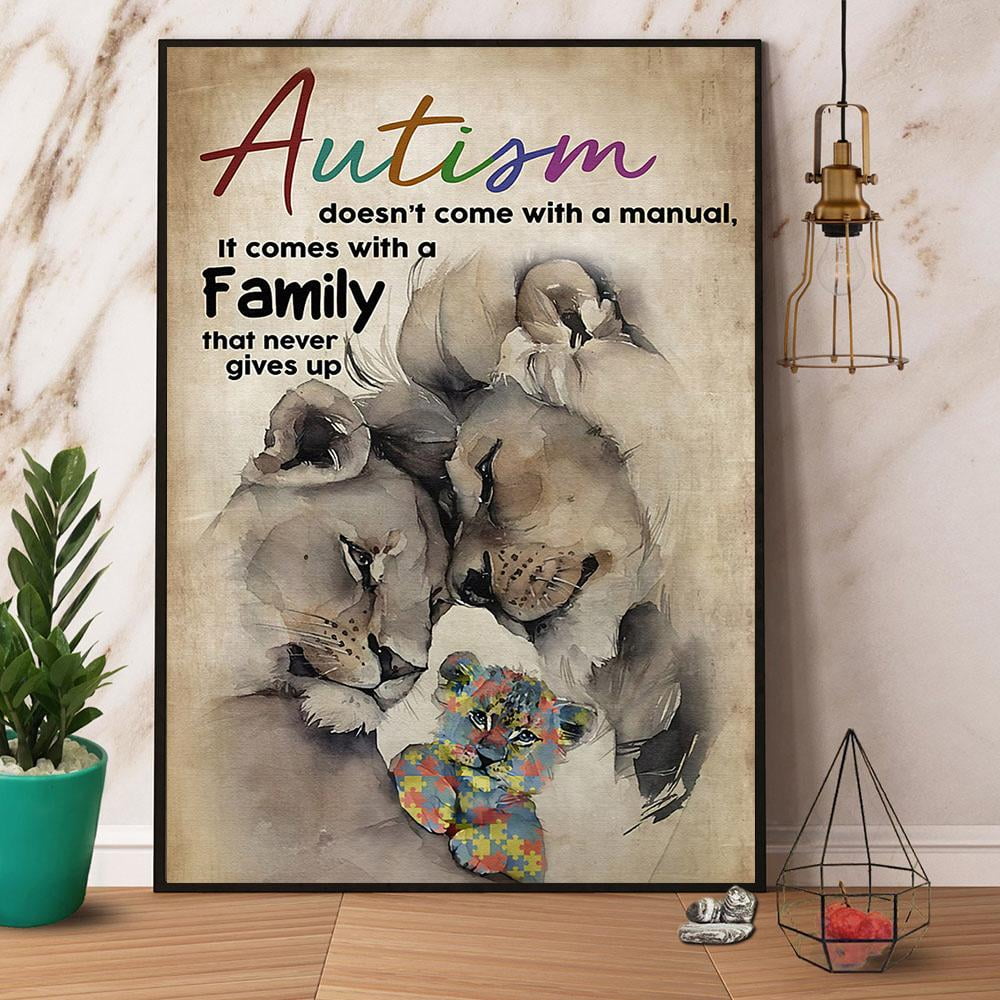 Lion Autism Doesn'T Come With A Manual Paper Poster No Frame Matte Wall ...