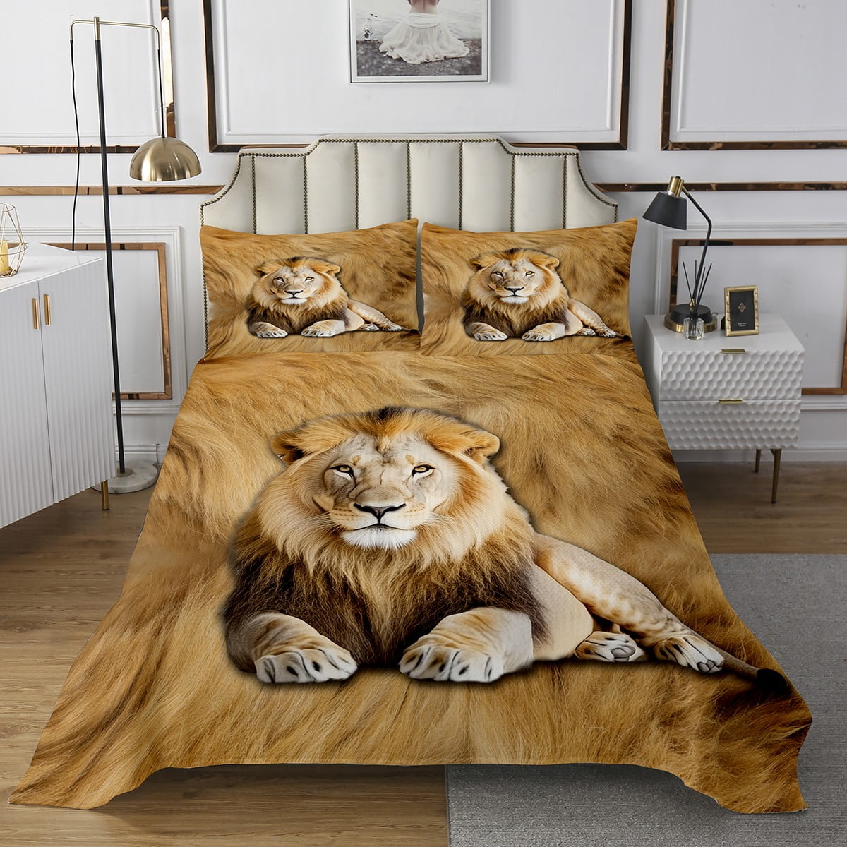 Lion Bed Set Set,3D Lion Twin Bedspread Set,Animal Print Bedspread Sets ...