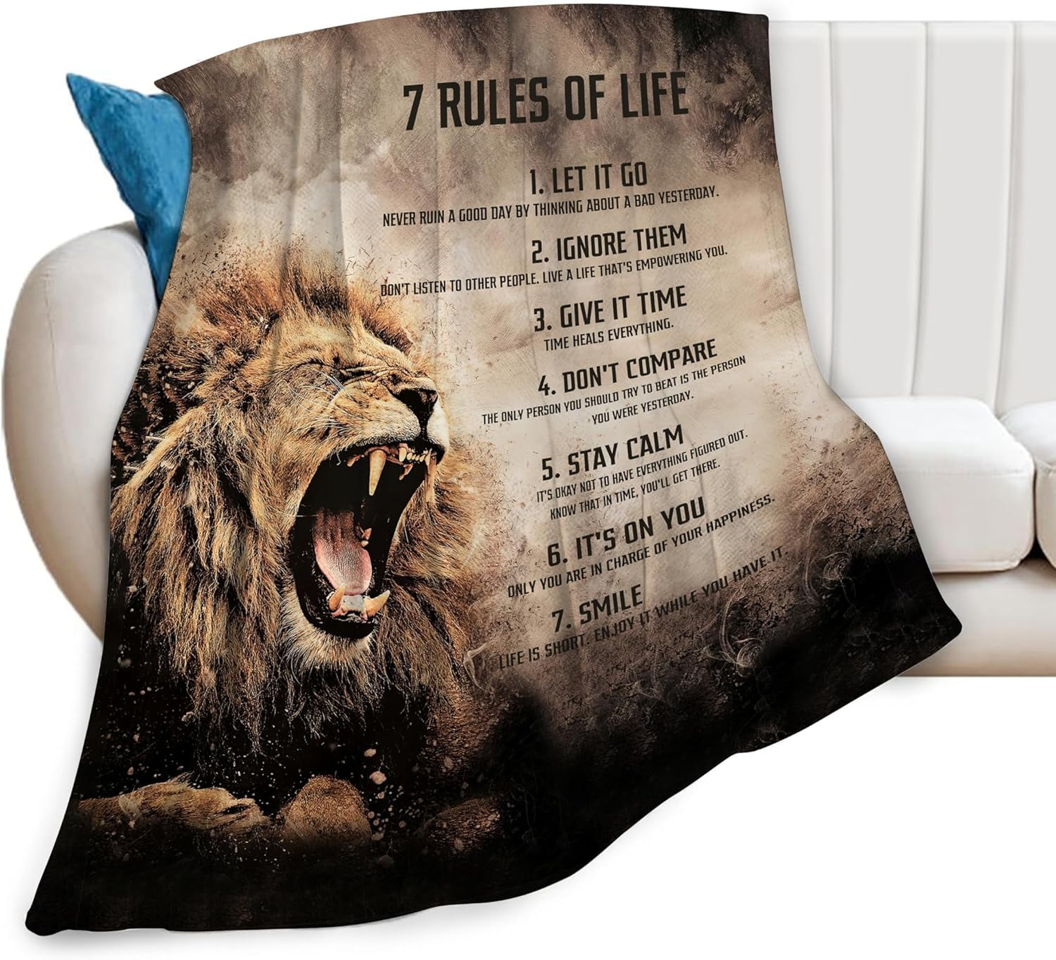 Lion Blanket Gifts for Boy Girl Motivational Lion Throw Blanket Warm ...