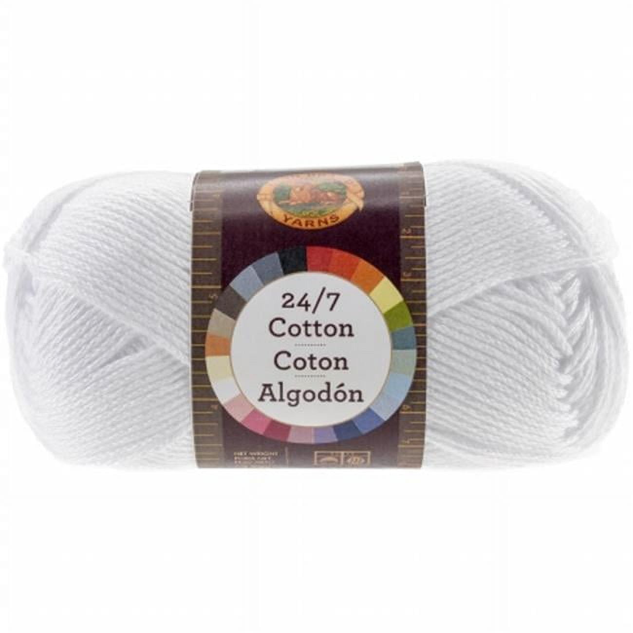 Lion Brand 24/7 Cotton White Cotton Yarn - Walmart.com