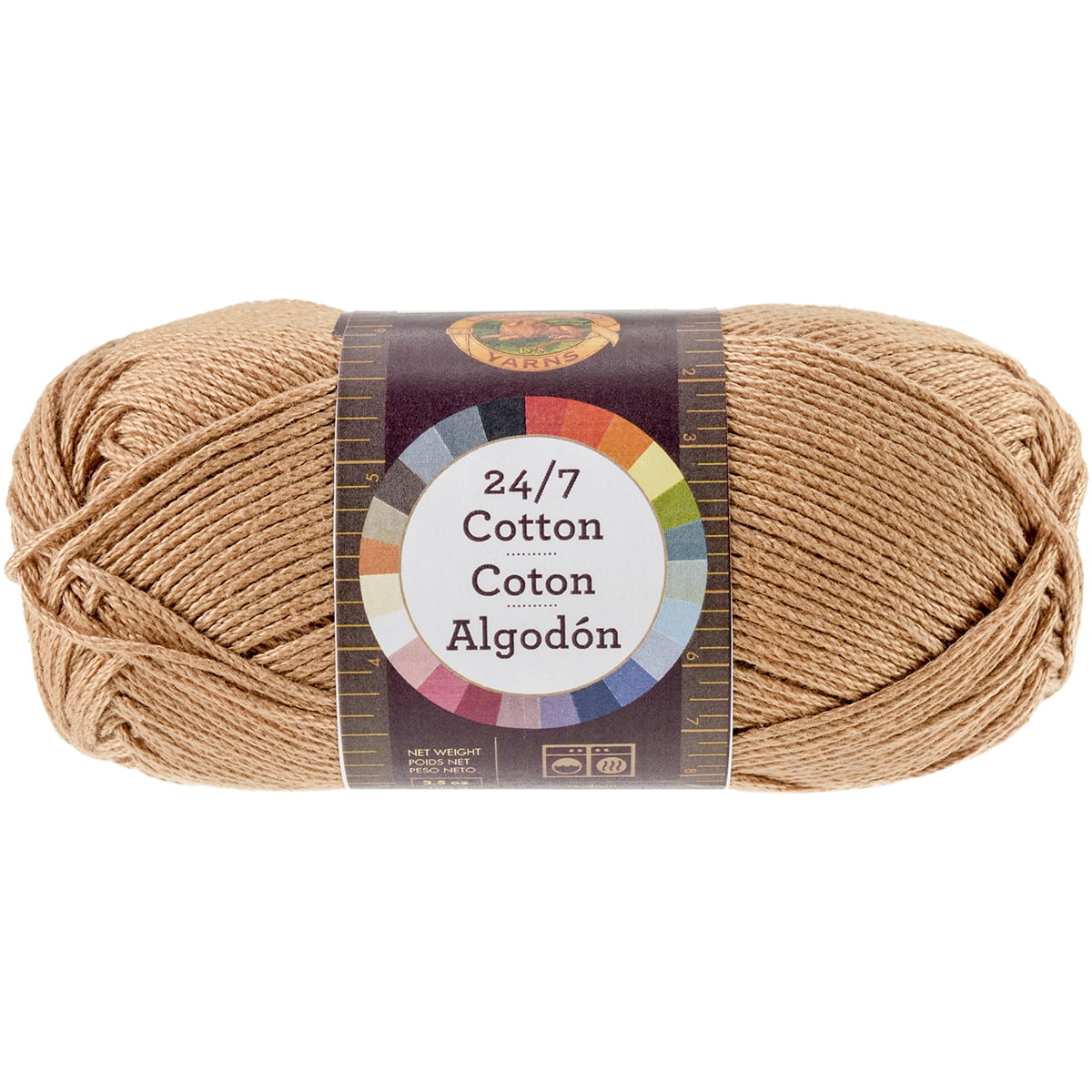 Lion Brand 24/7 Cotton Yarn-Camel - Walmart.com