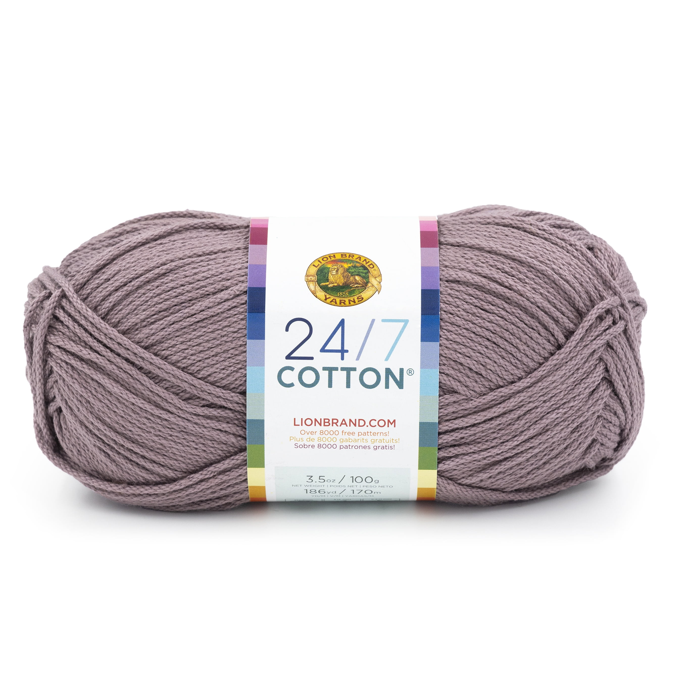 Lion Brand 24/7 Cotton Yarn-Vintage Lilac - Walmart.com