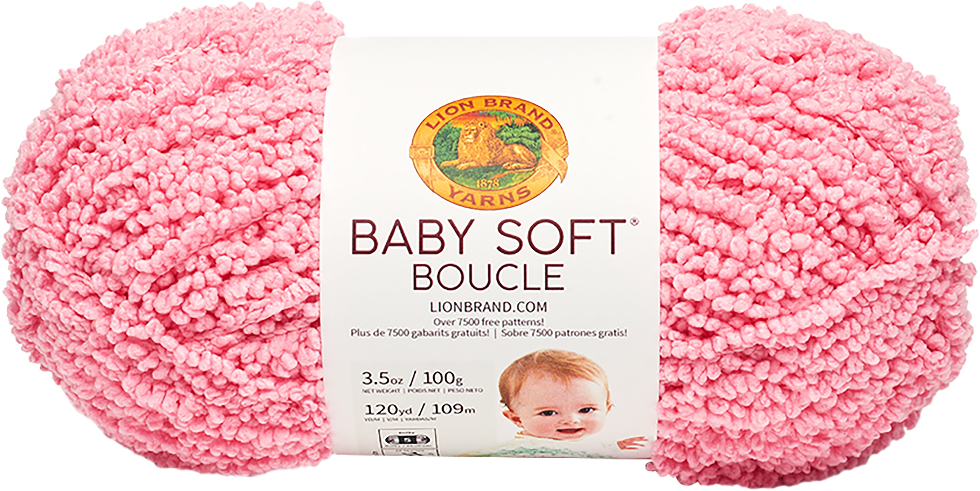 Lion Brand Baby Soft Boucle Yarn-Candy Pink - Walmart.com