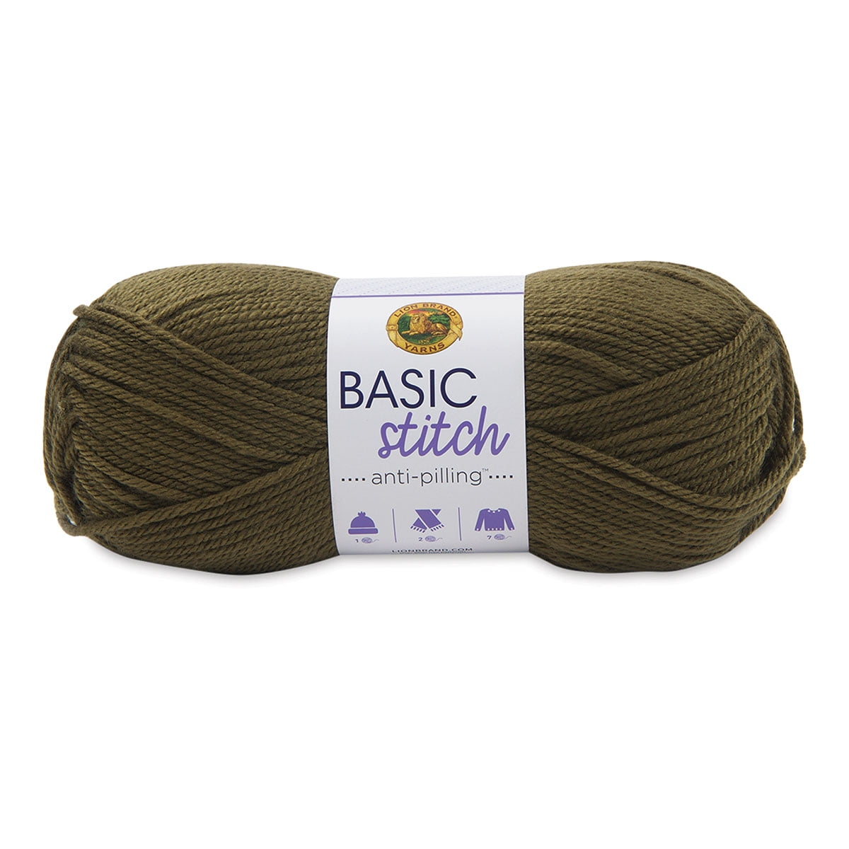 Lion Brand Basic Stitch Anti-Pilling Yarn-Olive - Walmart.com