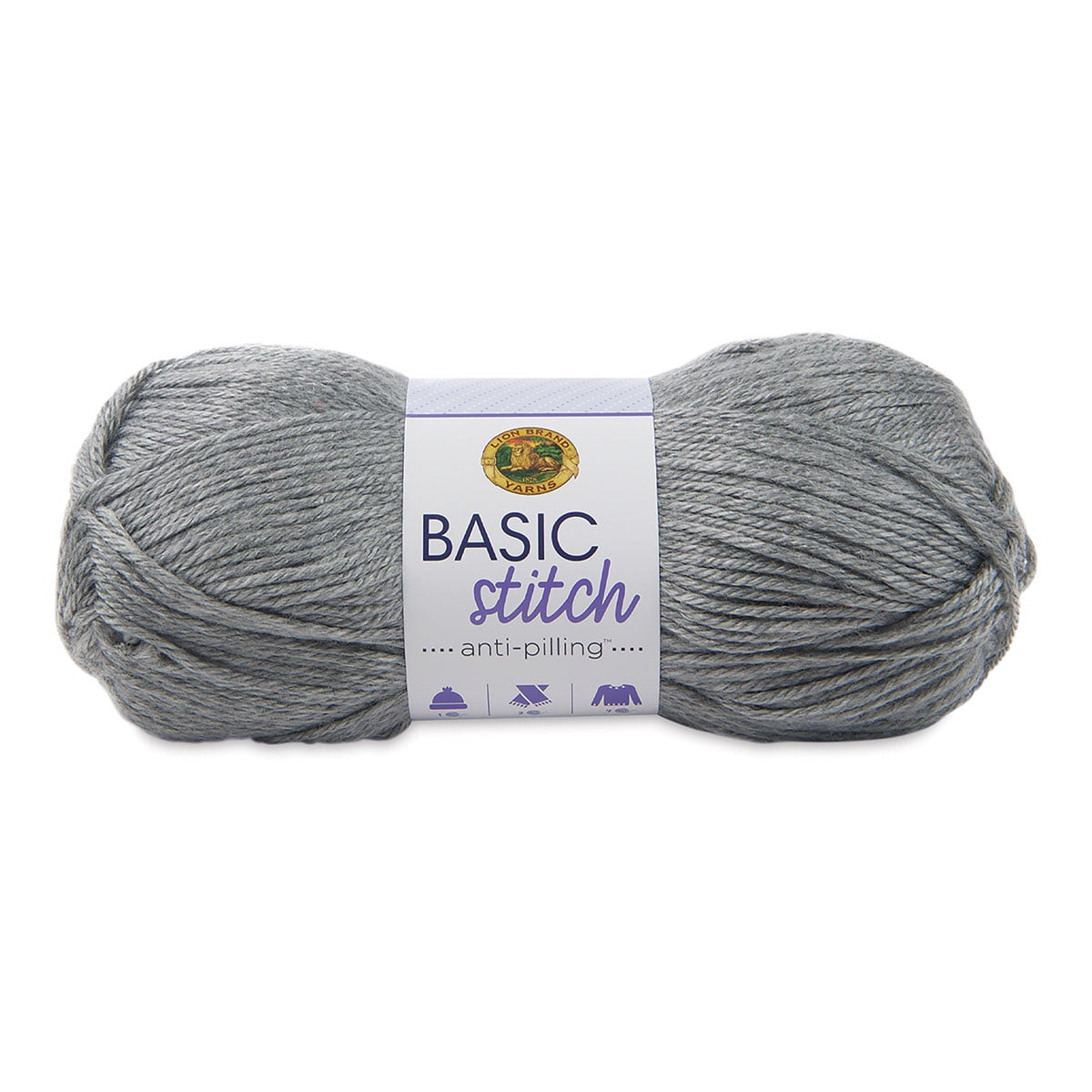 Lion Brand Basic Stitch Anti-Pilling Yarn-Silver Heather - Walmart.com