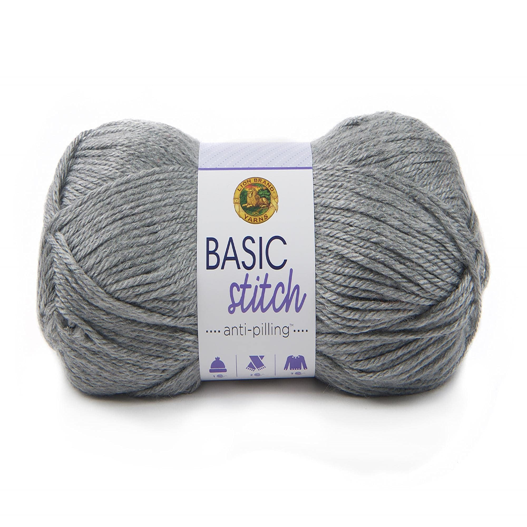 Lion Brand Basic Stitch Anti-Pilling Yarn - Silver Heather - Walmart.com