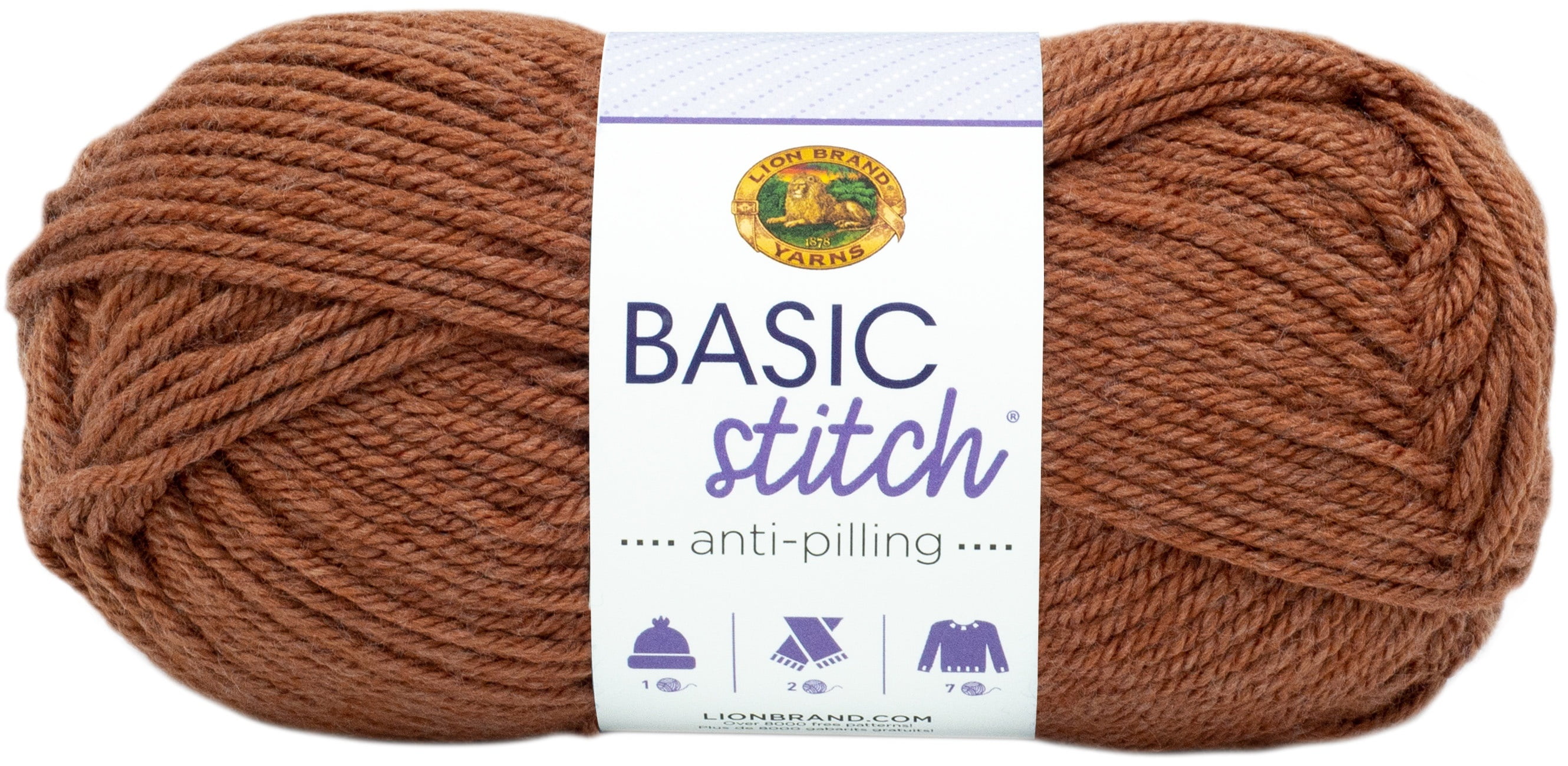 Lion Brand Basic Stitch Anti-Pilling Yarn-Russet Heather - Walmart.com