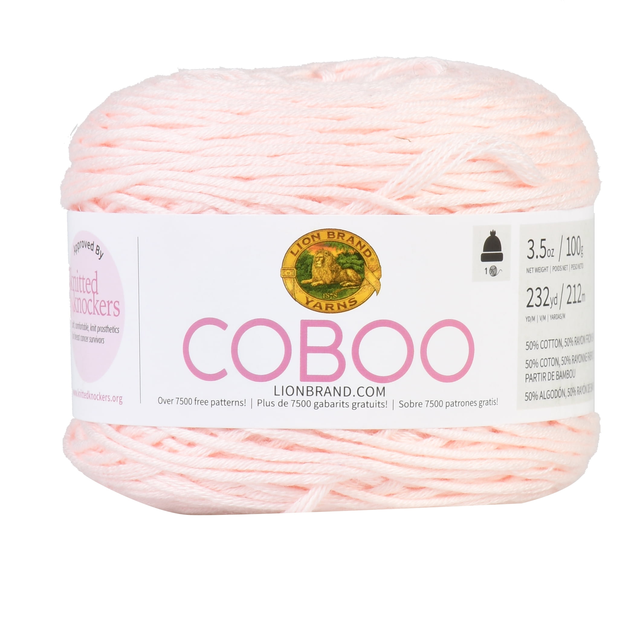 Lion Brand Coboo Pale Pink Light DK Yarn - Walmart.com