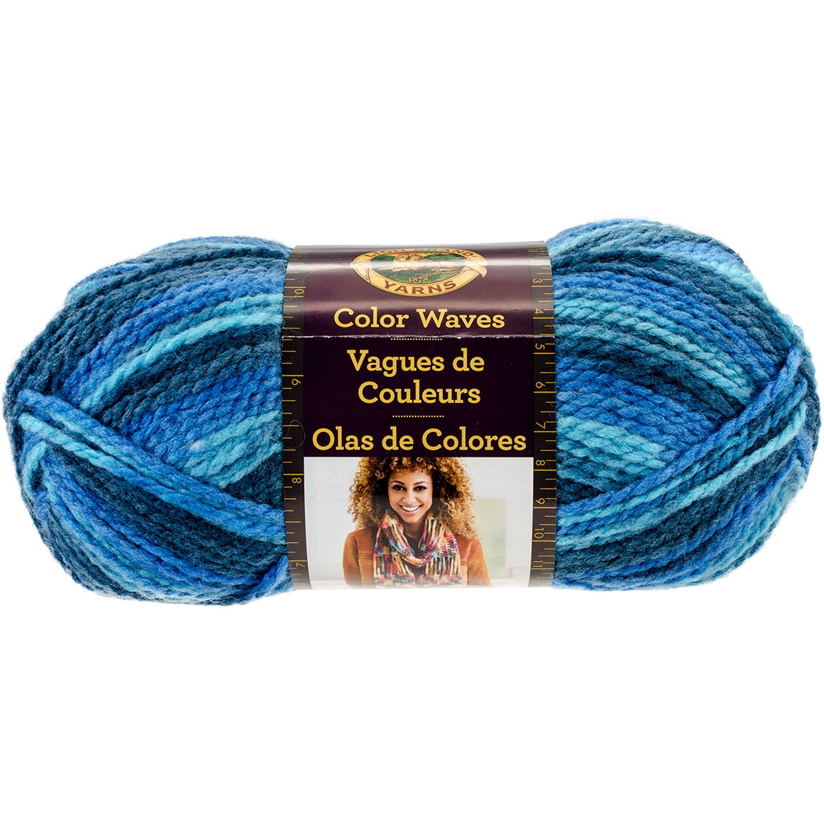 Lion Brand Color Waves Yarn-Deep Blue Sea - Walmart.com