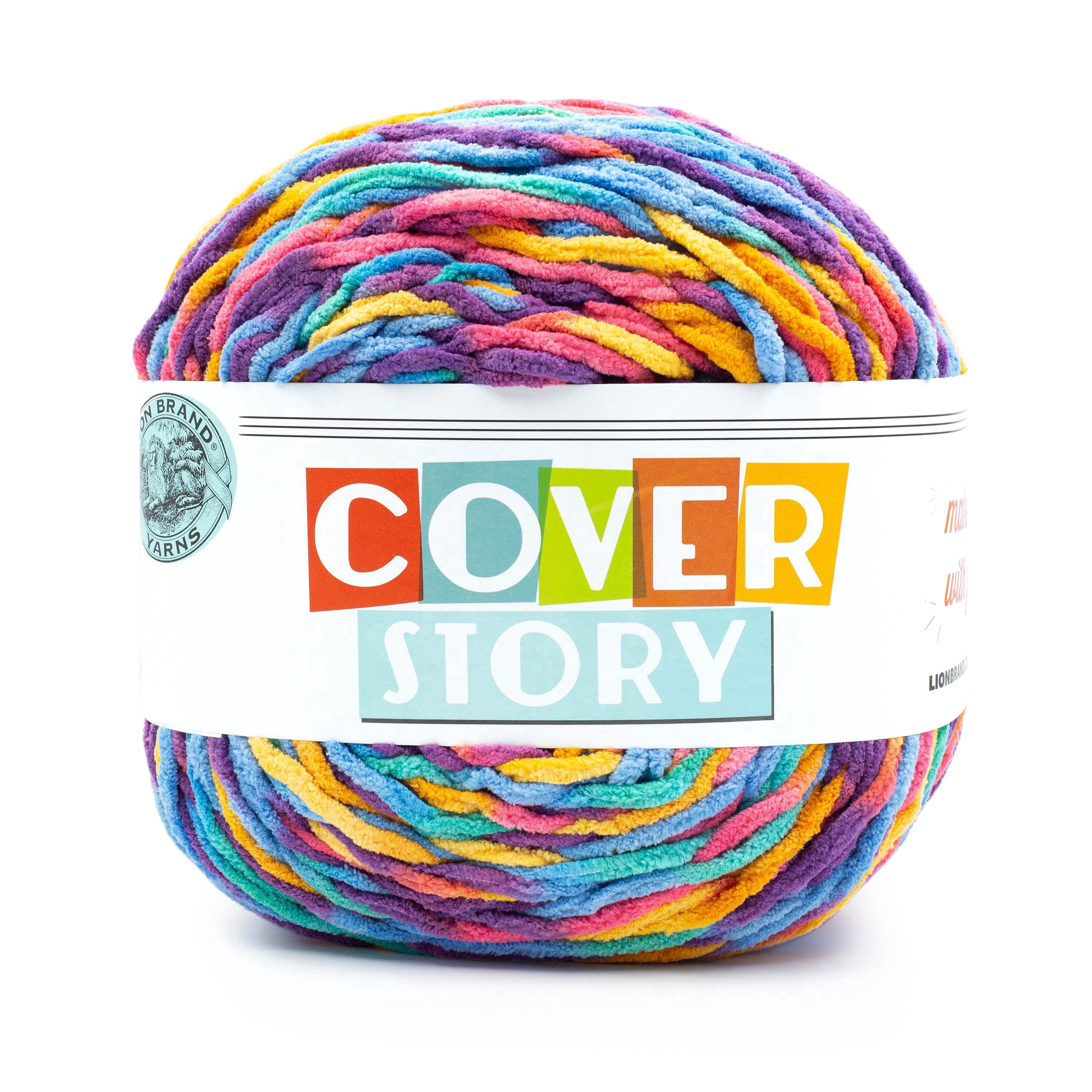 Lion Brand Cover Story Chenille Super Bulky Polyester Yarn, Multicolor ...
