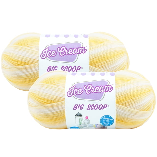 Lion Brand Yarn Ice Cream Big Scoop Lemon Meringue Light Acrylic Yarn 2 ...