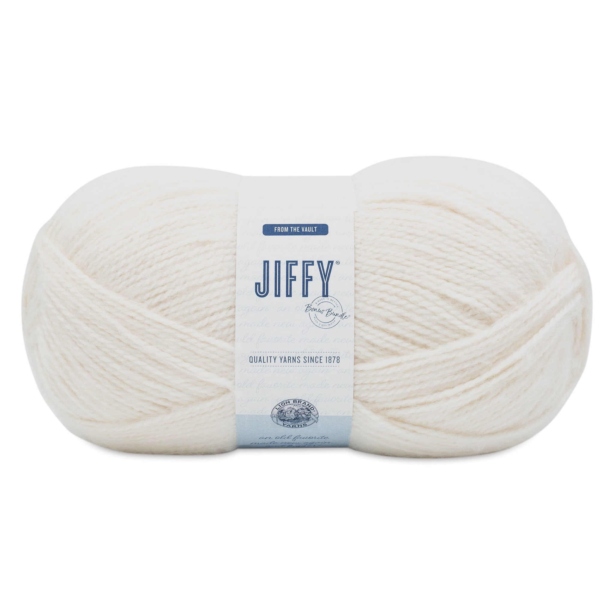 Lion Brand Jiffy Bonus Bundle Yarn-Cream - Walmart.com