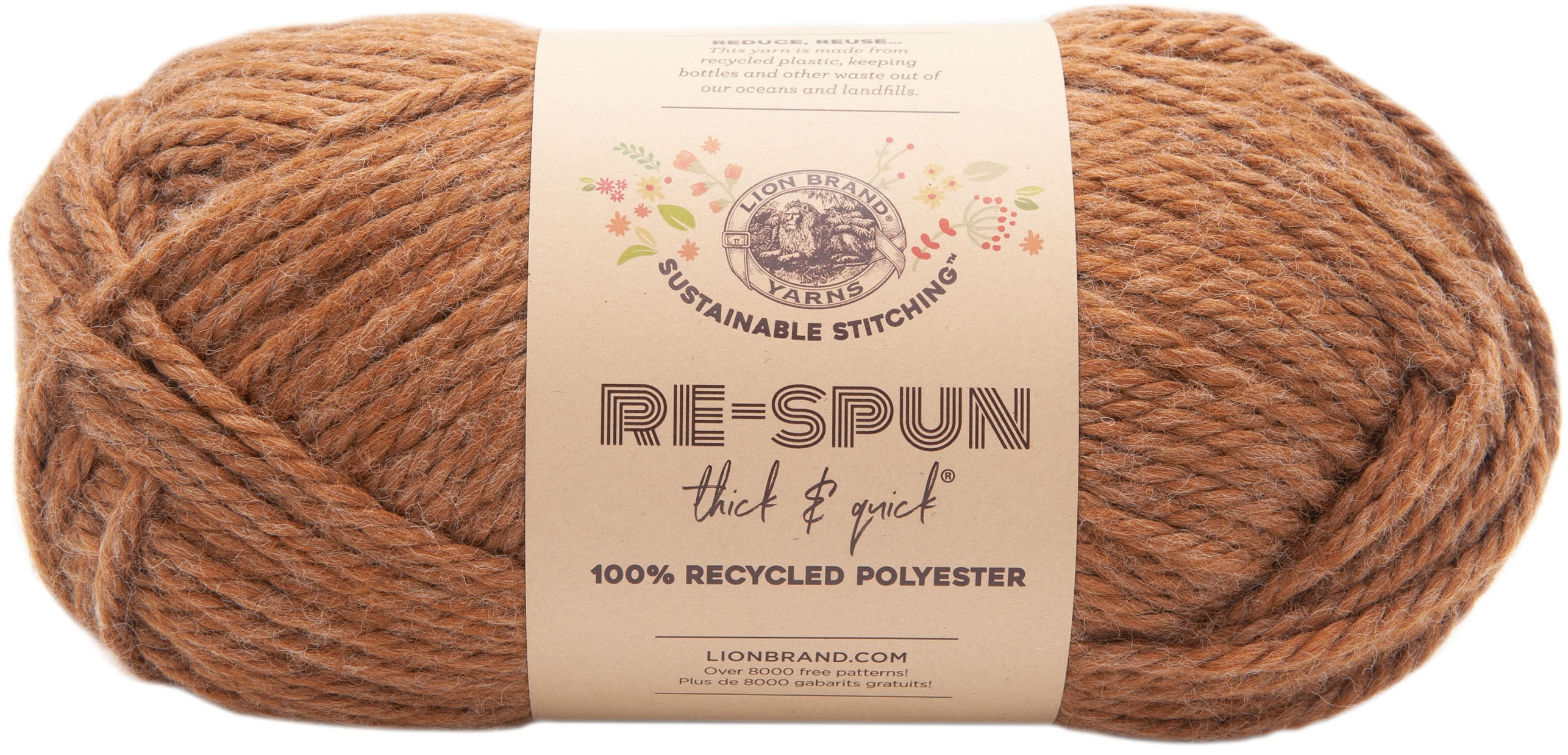 Lion Brand Re-Spun Thick & Quick Yarn-Cider - Walmart.com