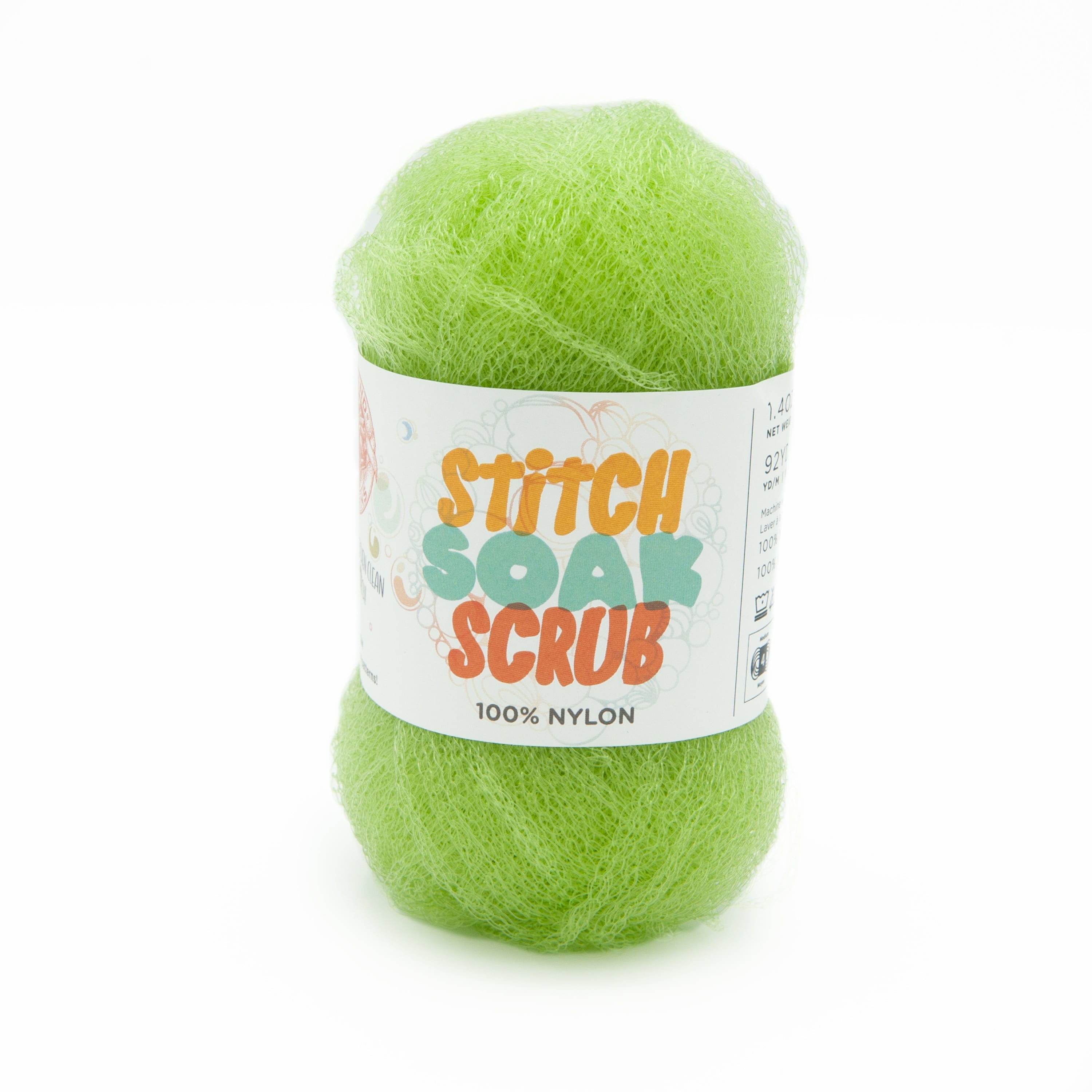 Lion Brand Stitch Soak Scrubby Scrubber Yarn-Chartreuse, 100% Nylon ...