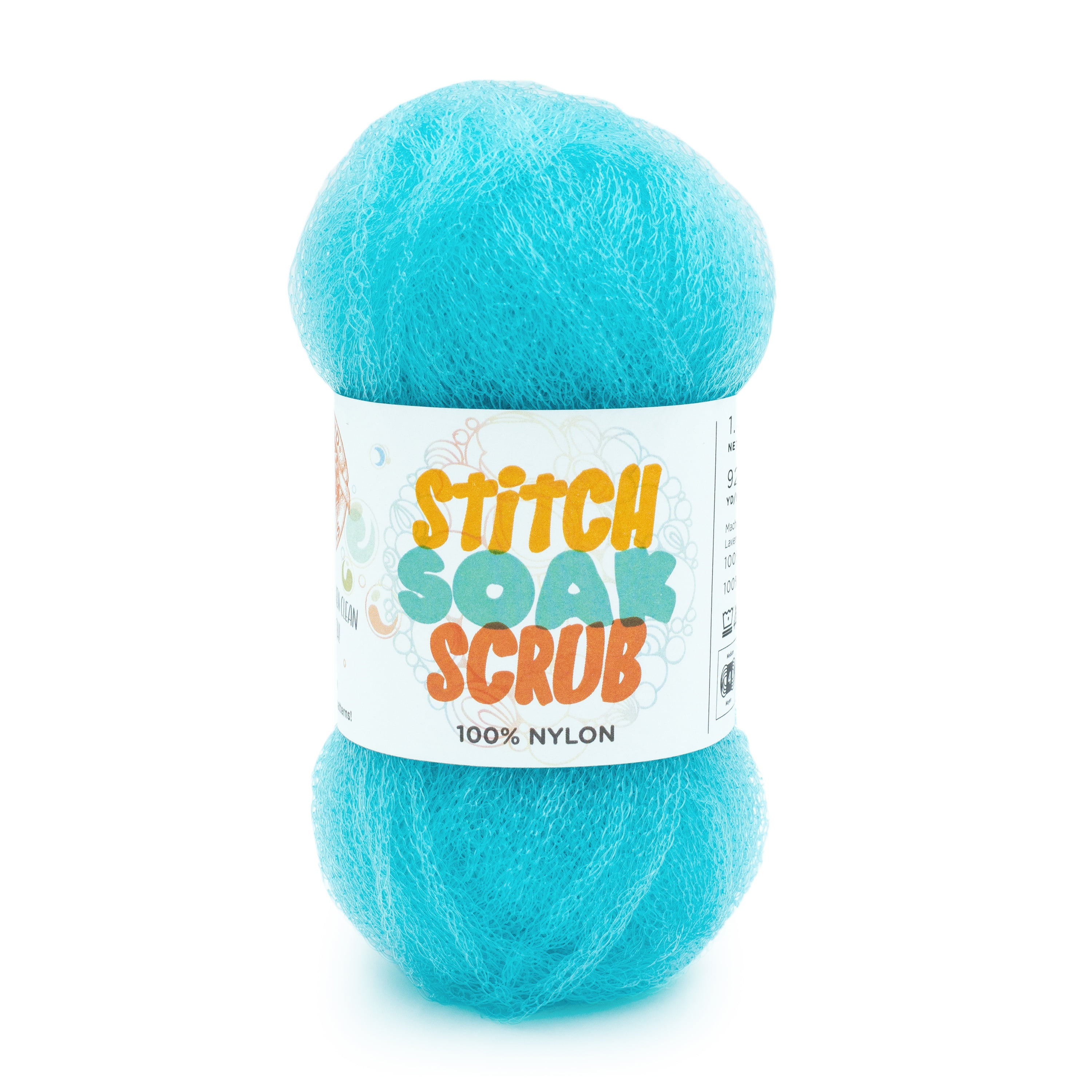 Lion Brand Stitch Soak Scrub Yarn, Turquoise, 100% Nylon, Kitchen ...