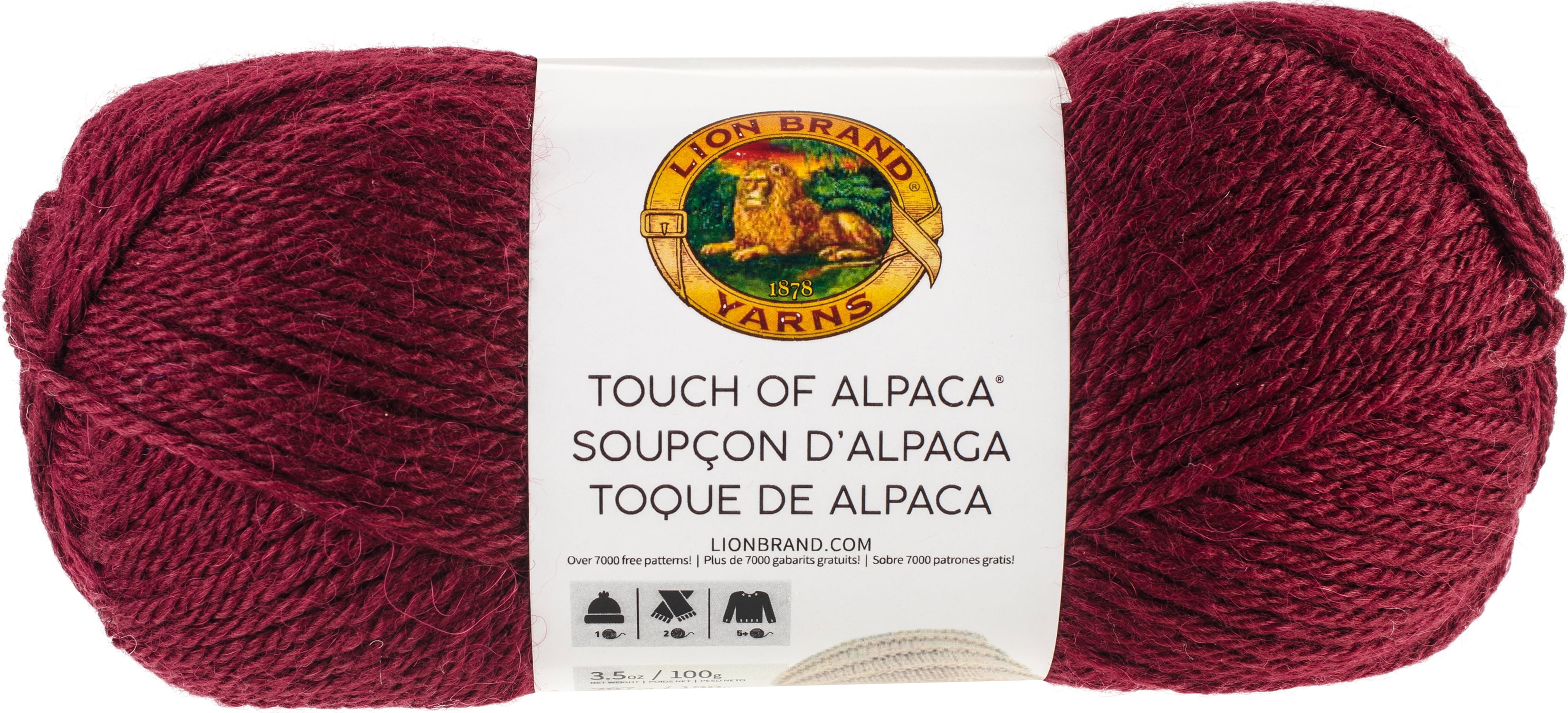 Lion Brand Touch Of Alpaca Yarn-Crimson - Walmart.com