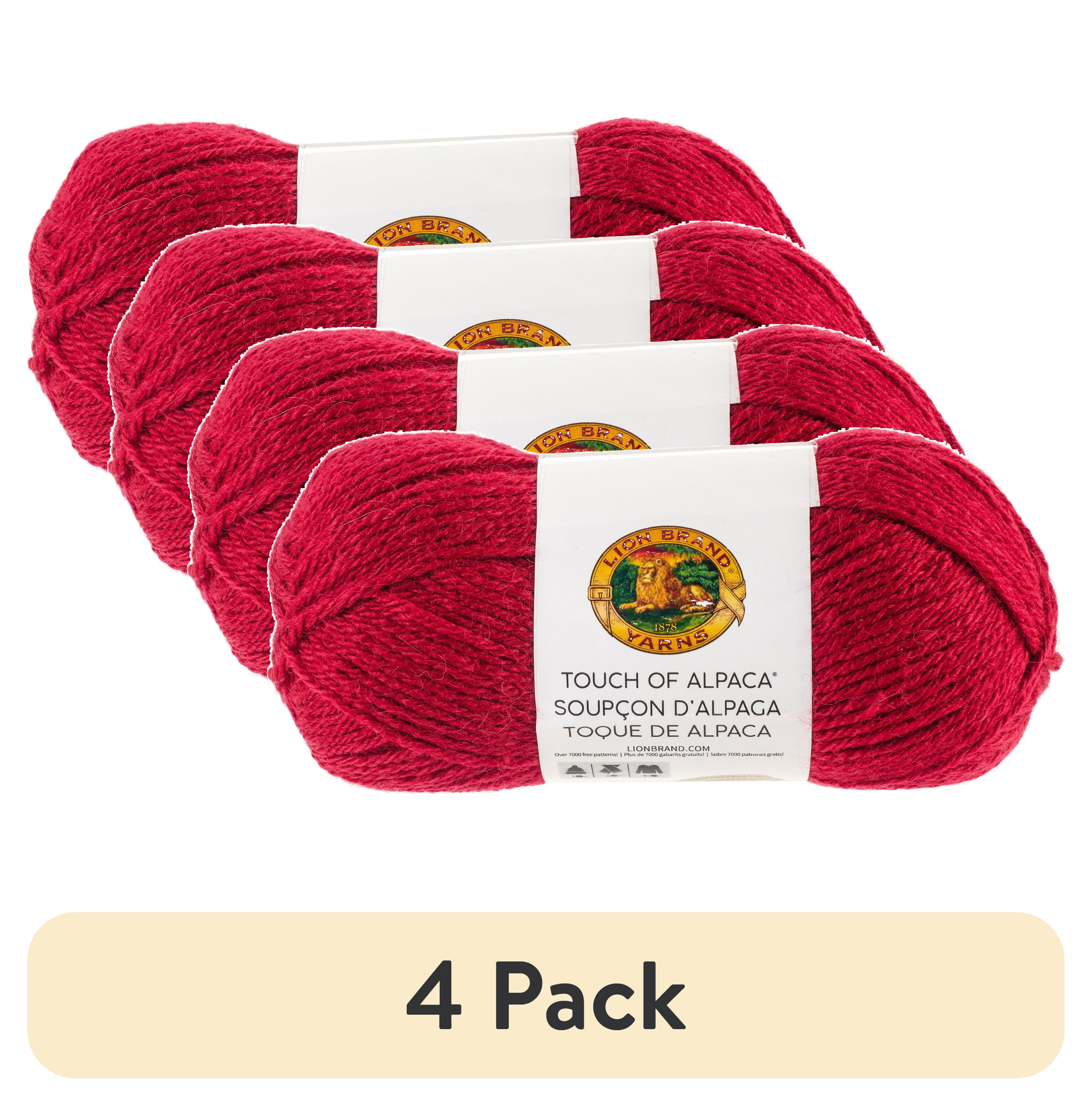 (4 pack) Lion Brand Touch Of Alpaca Yarn-Red - Walmart.com