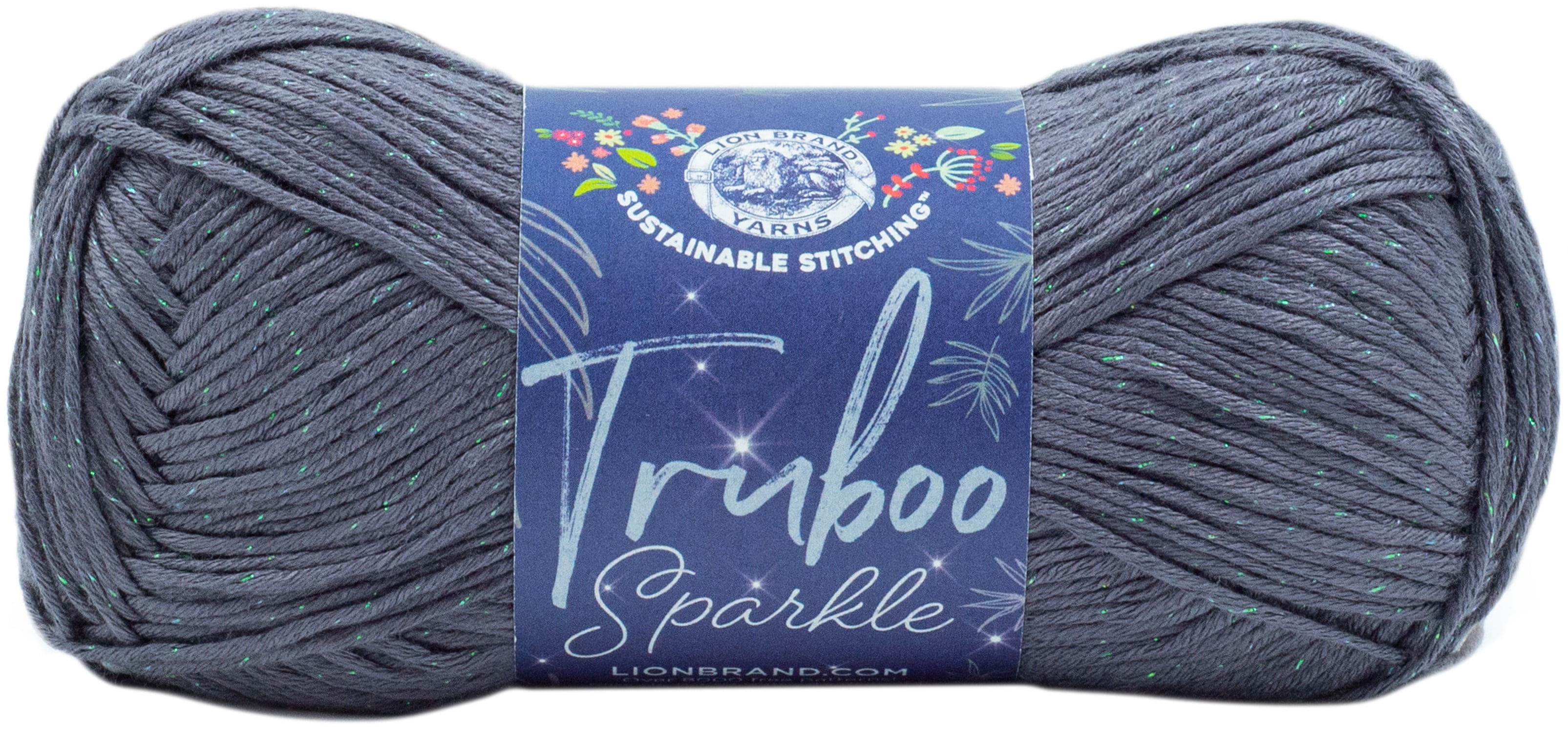 Lion Brand Truboo Sparkle Yarn-Thunder - Walmart.com