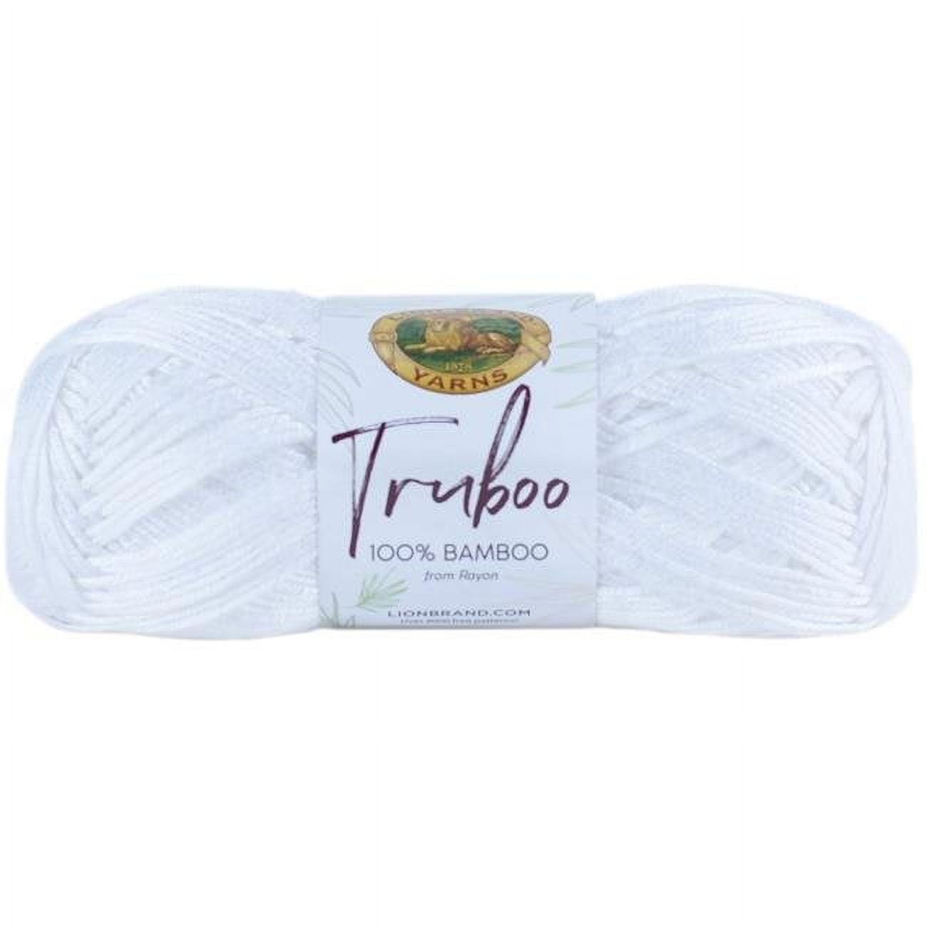 Lion Brand Truboo Bamboo Yarn - White, 241 yards, Weight Category: 3 ...