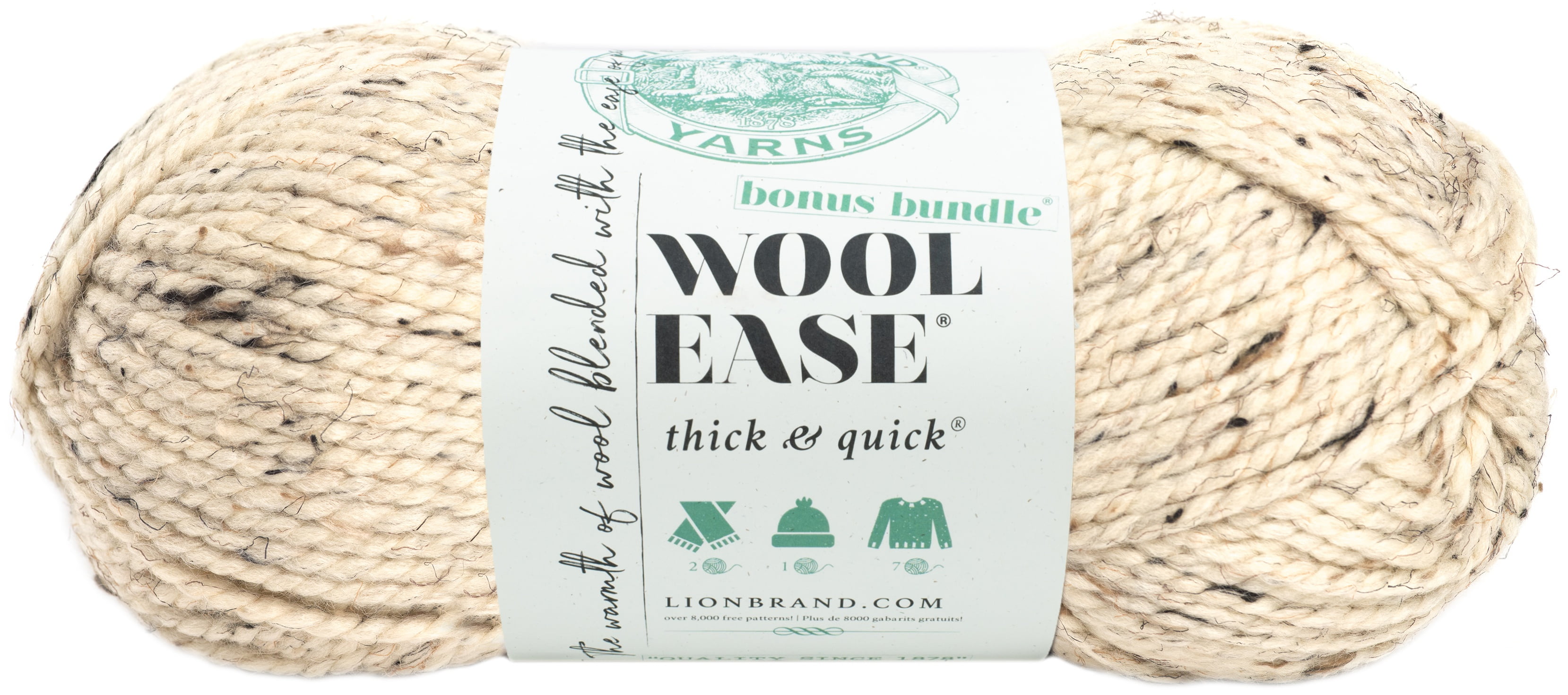 Lion Brand Wool-Ease Thick & Quick Bonus Bundle Yarn-Oatmeal - Walmart.com