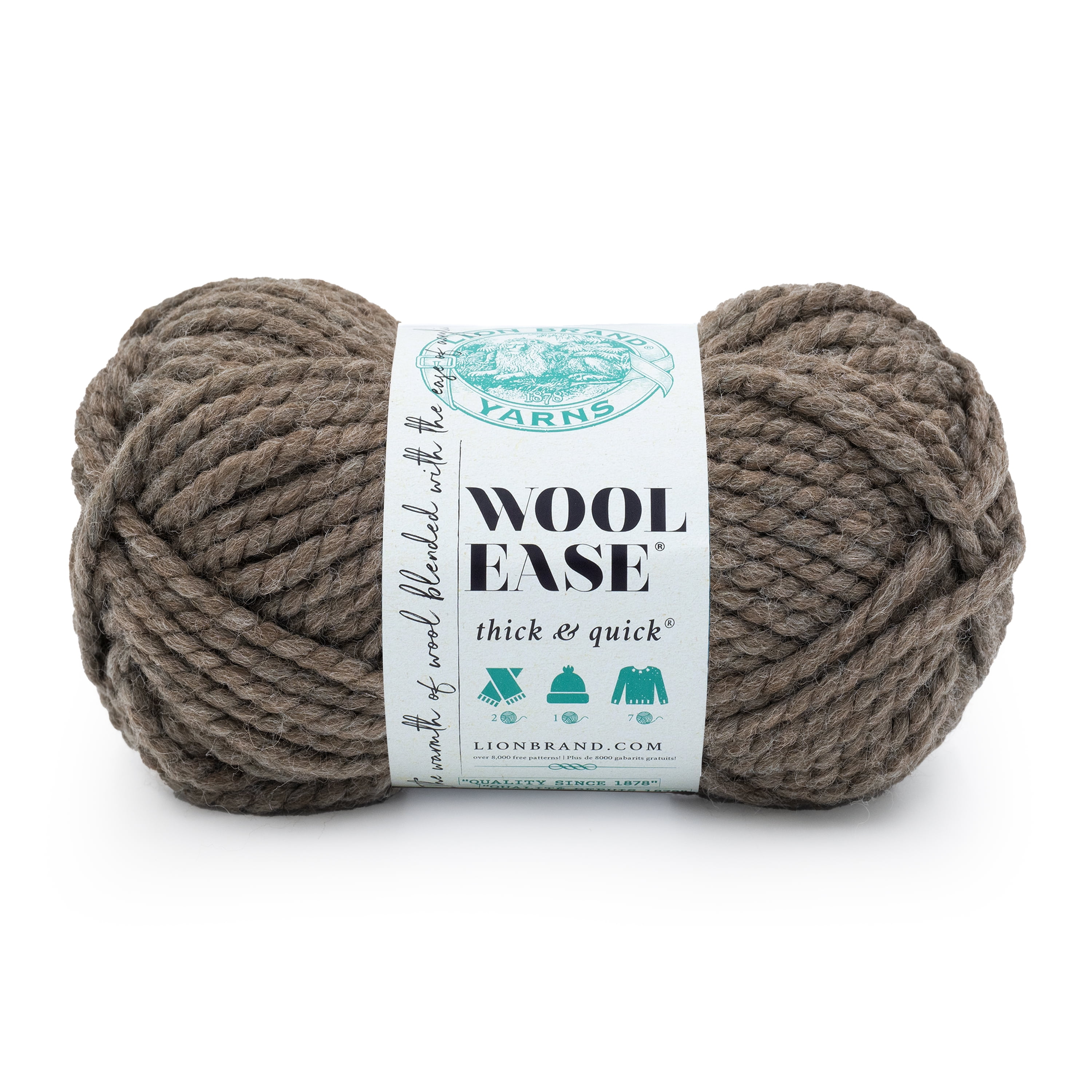 Lion Brand Yarn Wool Ease T&Q Teak 640-161F Super Bulky Acrylic Wool ...