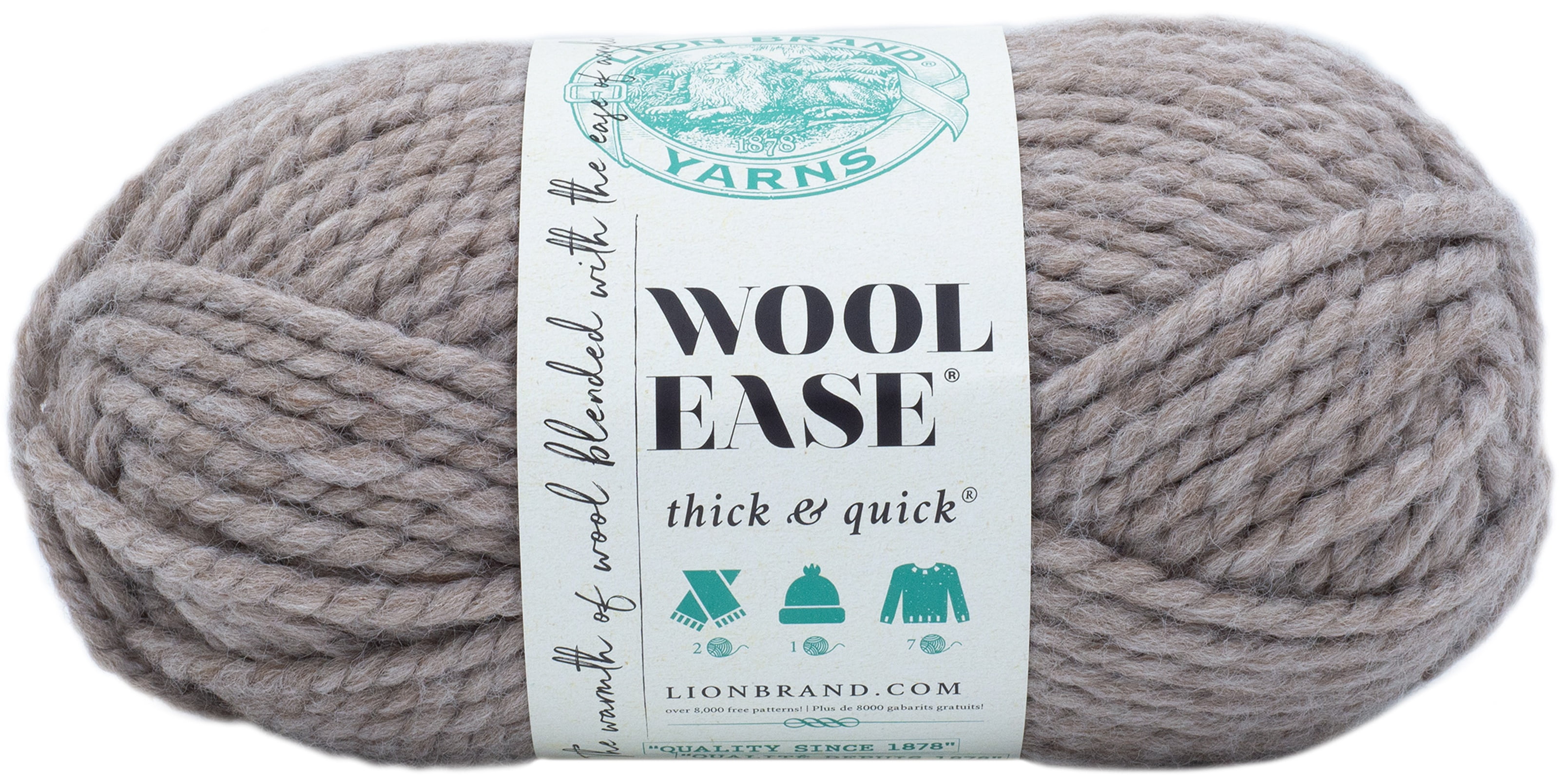 Lion Brand Wool-Ease Thick & Quick Yarn-Driftwood - Walmart.com