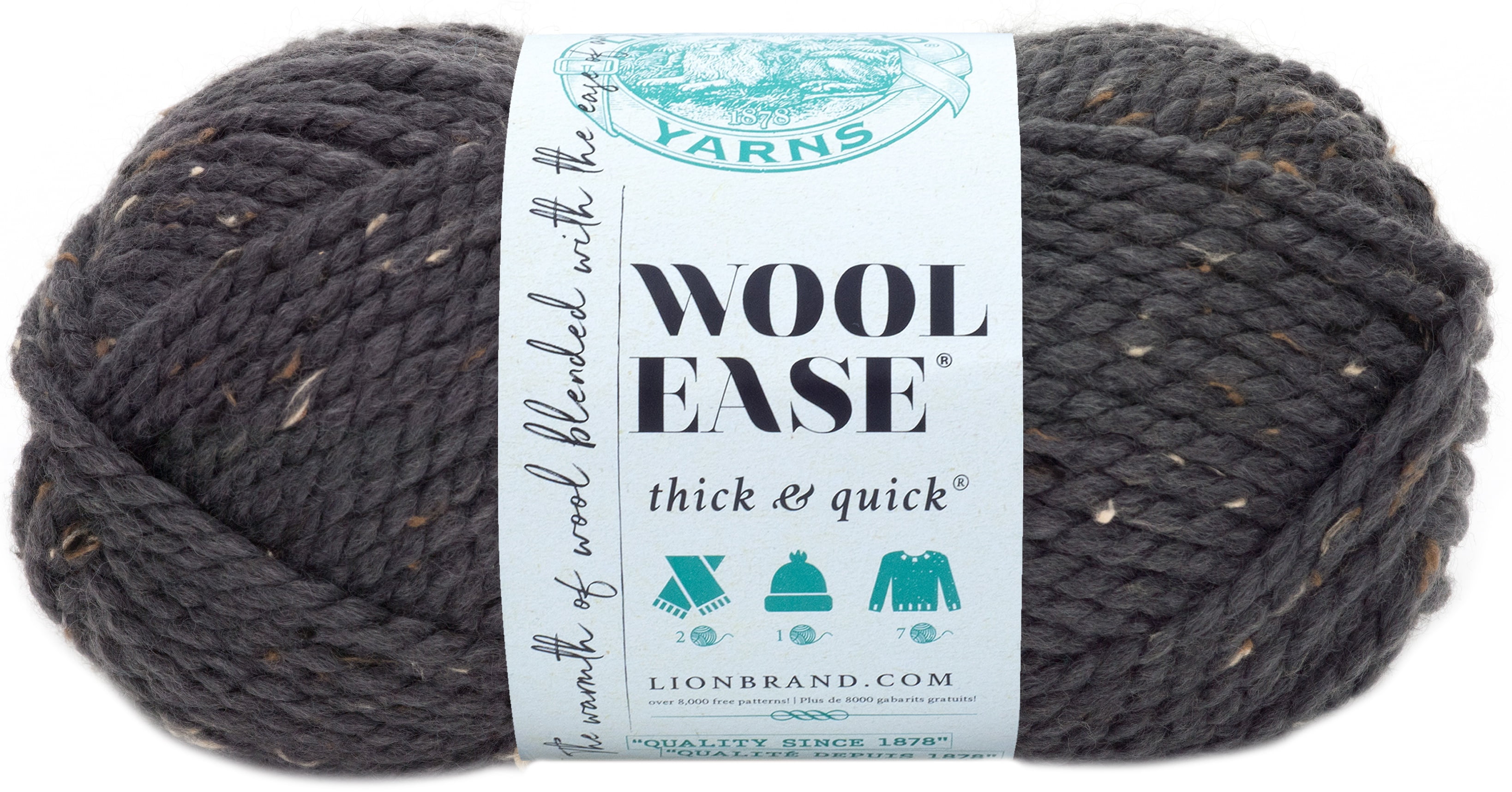 Lion Brand Wool-Ease Thick & Quick Yarn-Graphite - Walmart.com