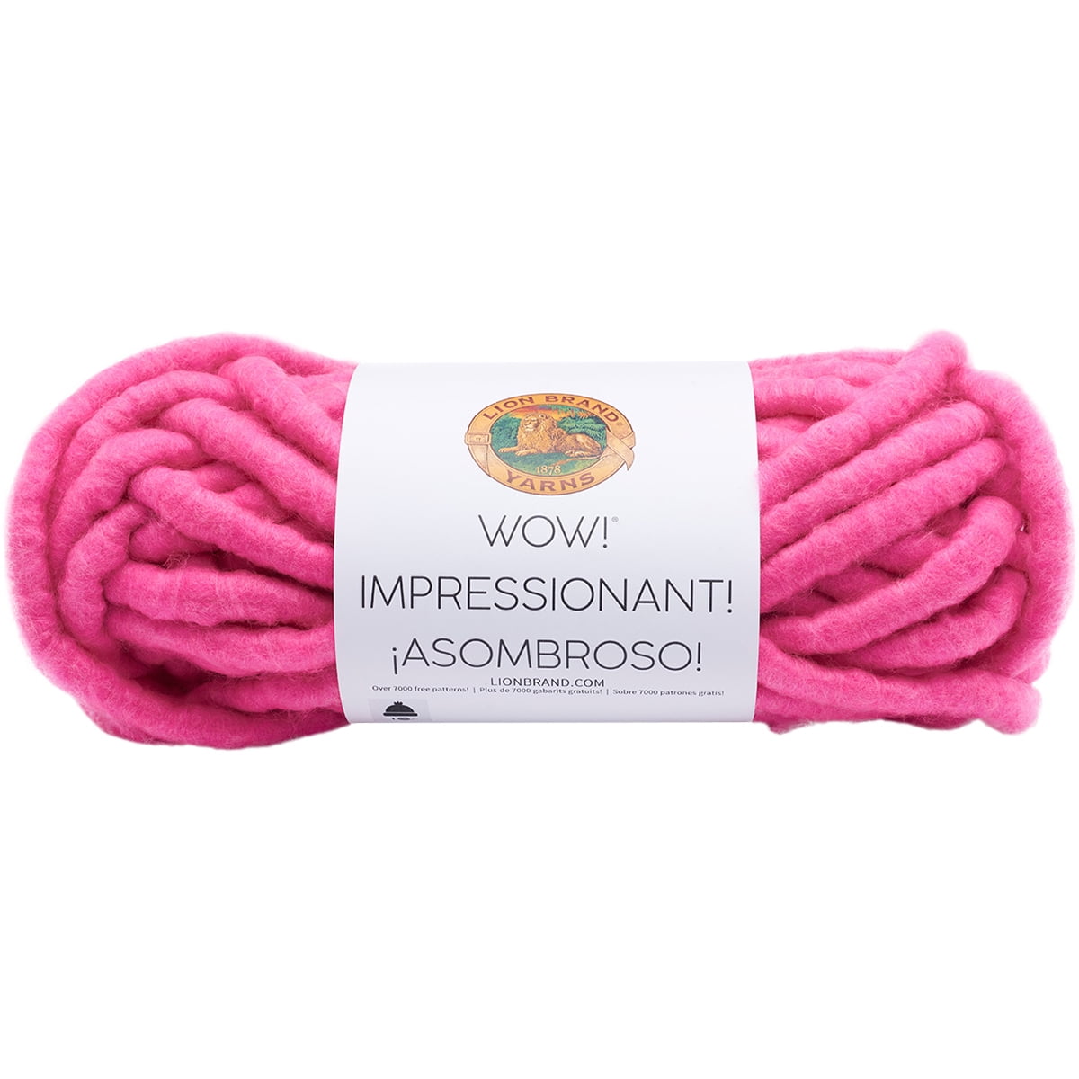 Lion Brand Yarn Wow the Fuchsia is Bright 932-146 Bulky Novelty Yarn ...
