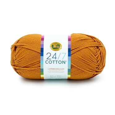 Lion Brand Yarn 24-7 Cotton Red Medium Mercerized Cotton Red Yarn 3 ...