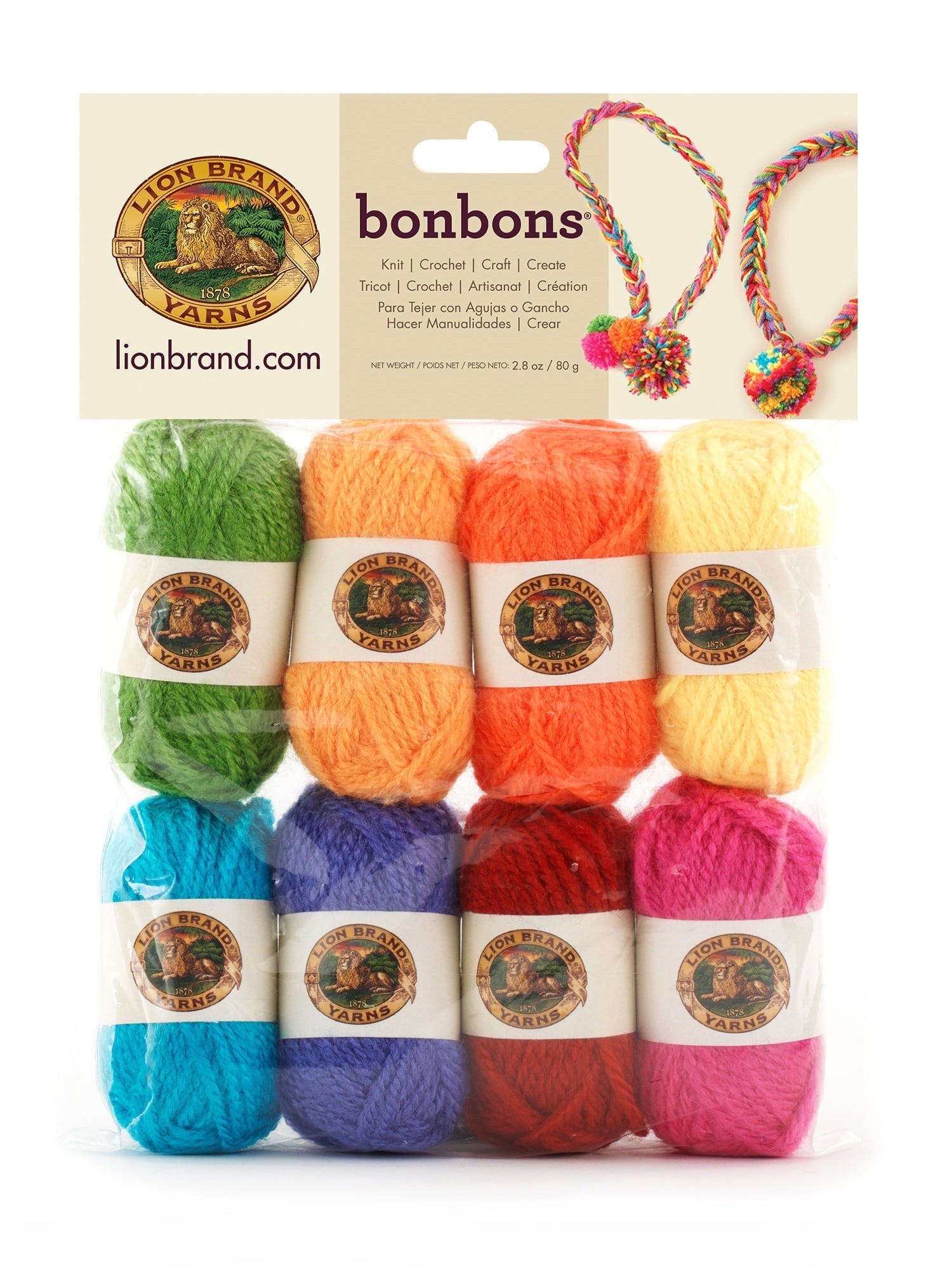 Lion Brand Yarn Bonbons Crayons 601-680 Acrylic Light 0.35 oz per skein ...