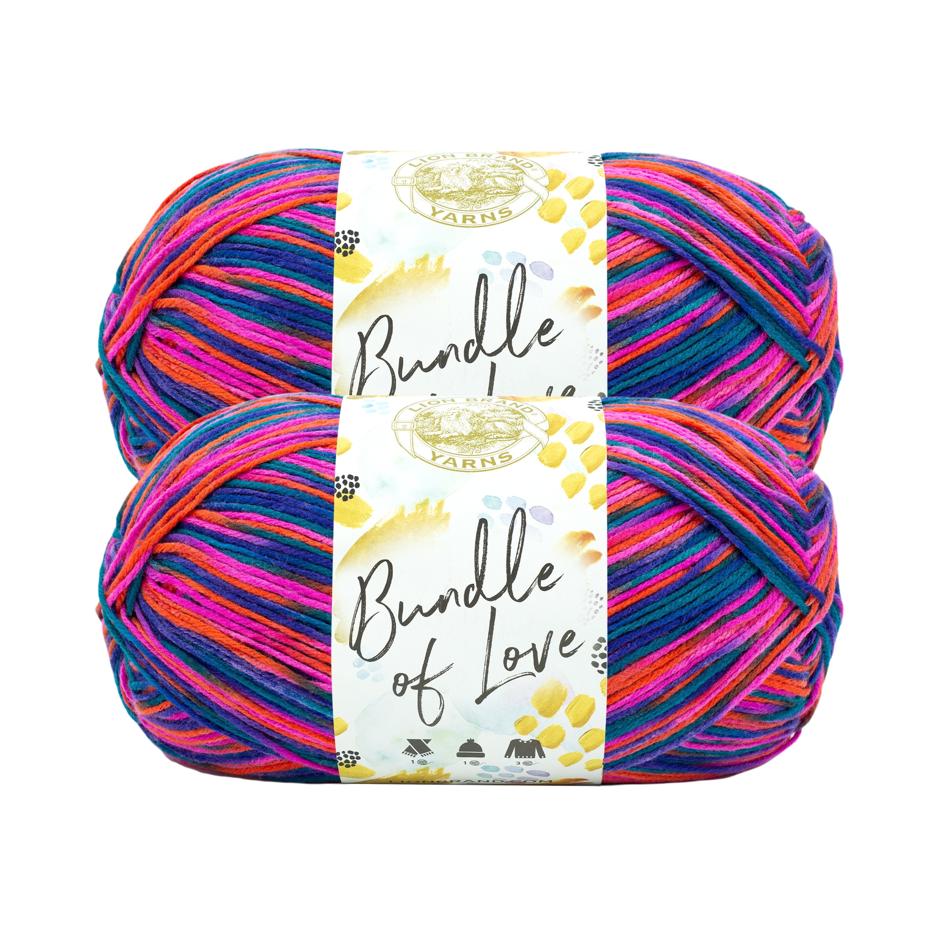 Lion Brand Yarn Bundle of Love Tropical Bloom Medium Acrylic Yarn 2 ...