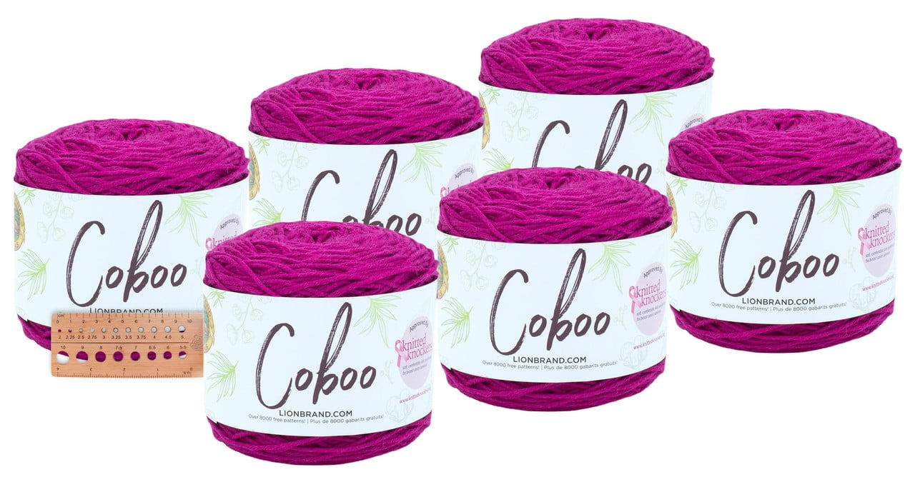 Lion Brand Yarn - Coboo - 6 Pack (Magenta) - Walmart.com