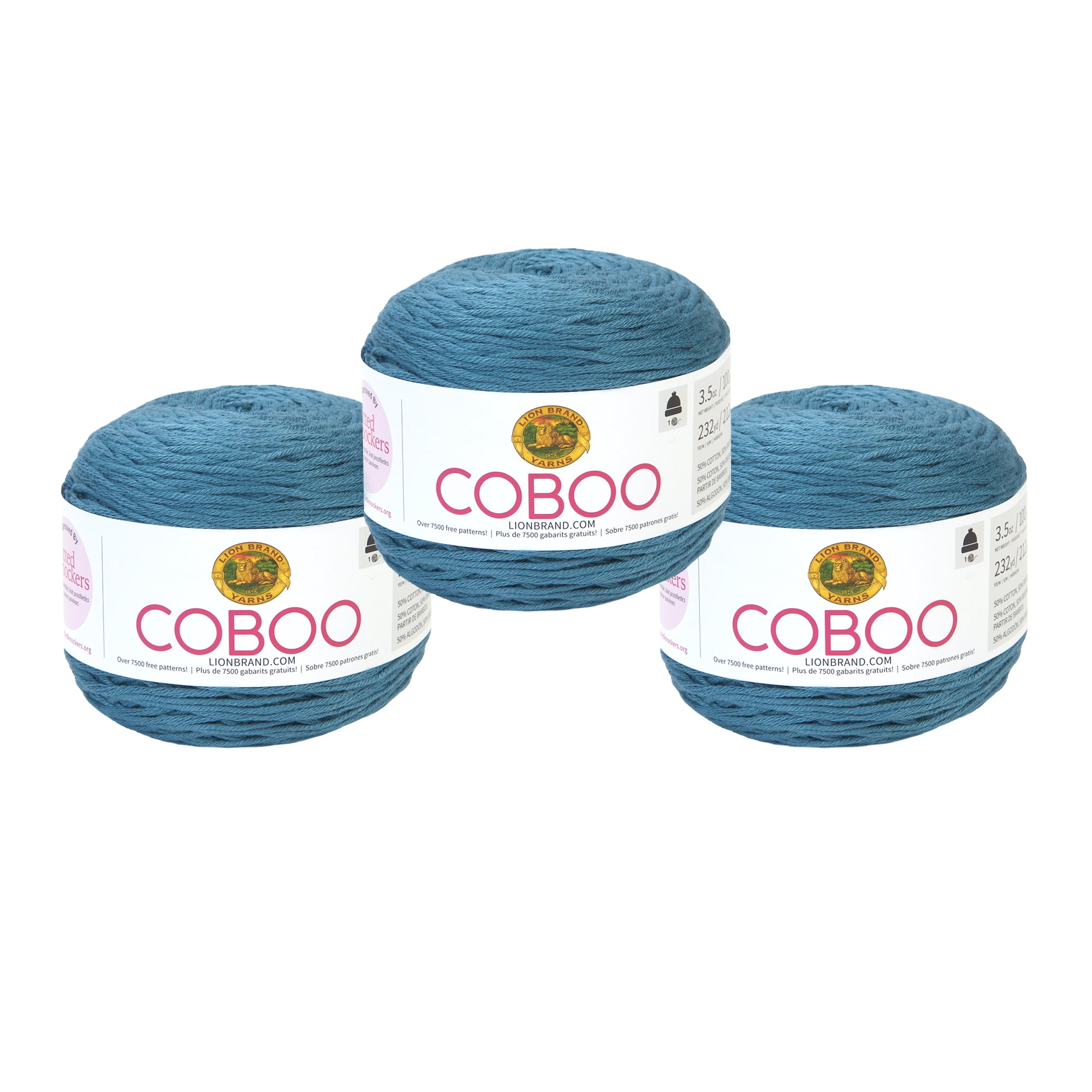 Lion Brand Yarn Coboo Denim Light Blue Yarn 3 Pack - Walmart.com