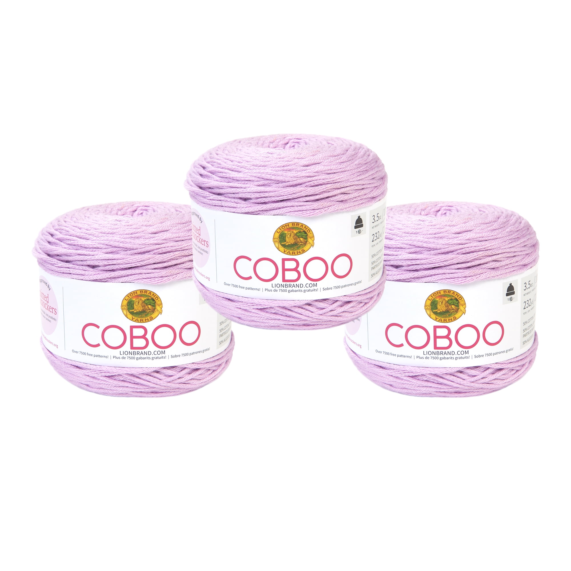Lion Brand Yarn Coboo Lilac Light Purple Yarn 3 Pack - Walmart.com