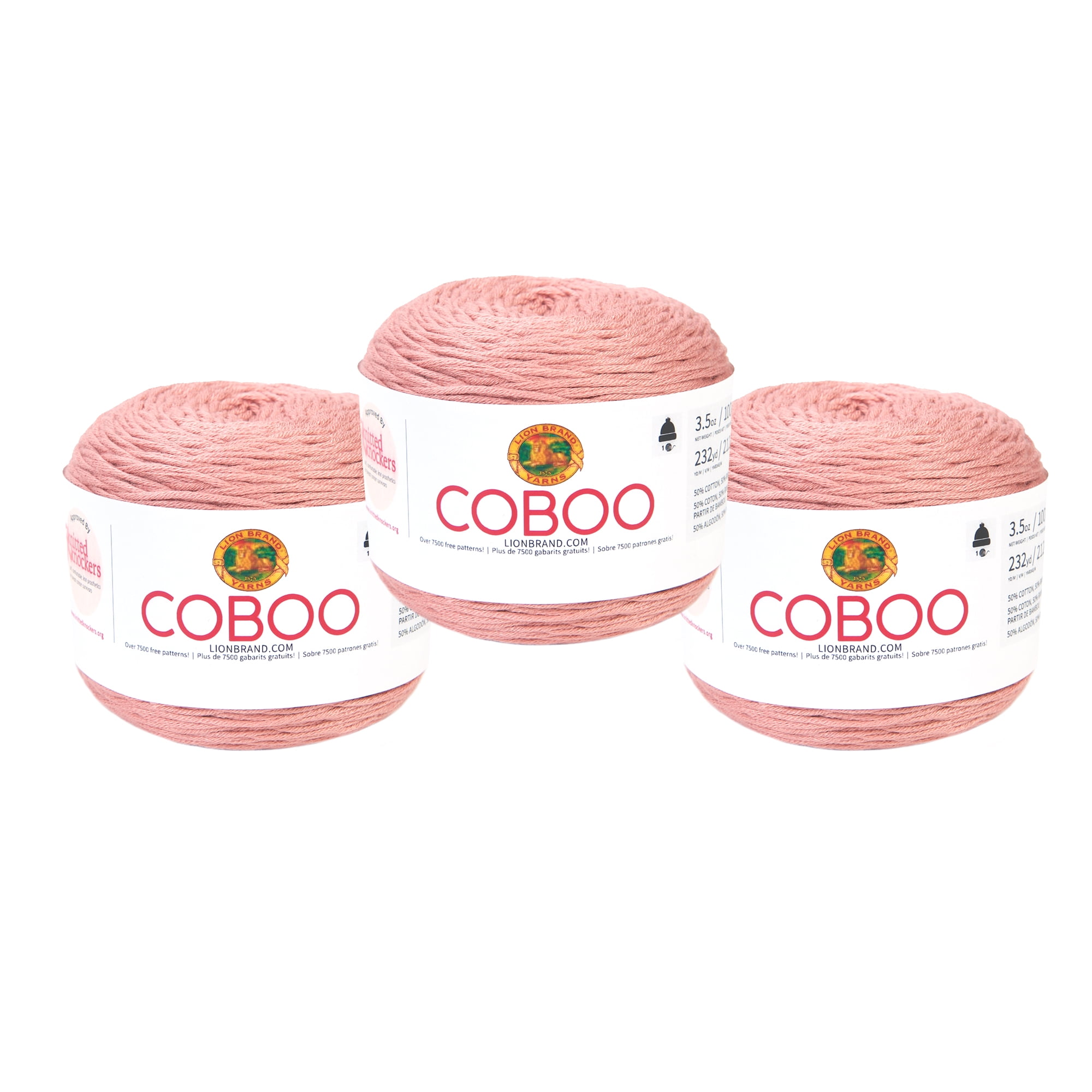 Lion Brand Yarn Coboo Mauve Light Pink Yarn 3 Pack - Walmart.com