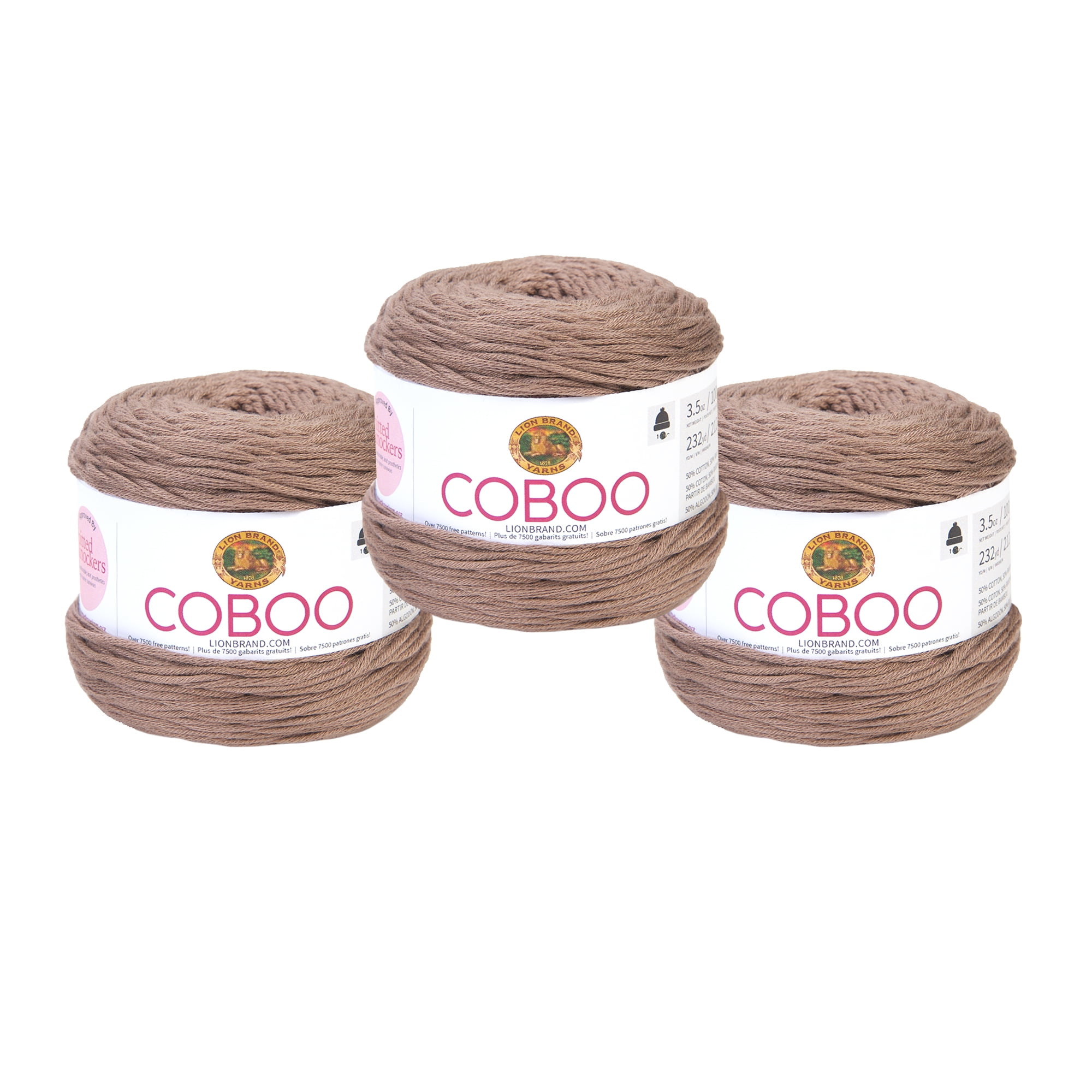 Lion Brand Yarn Coboo Taupe Light Brown Yarn 3 Pack - Walmart.com