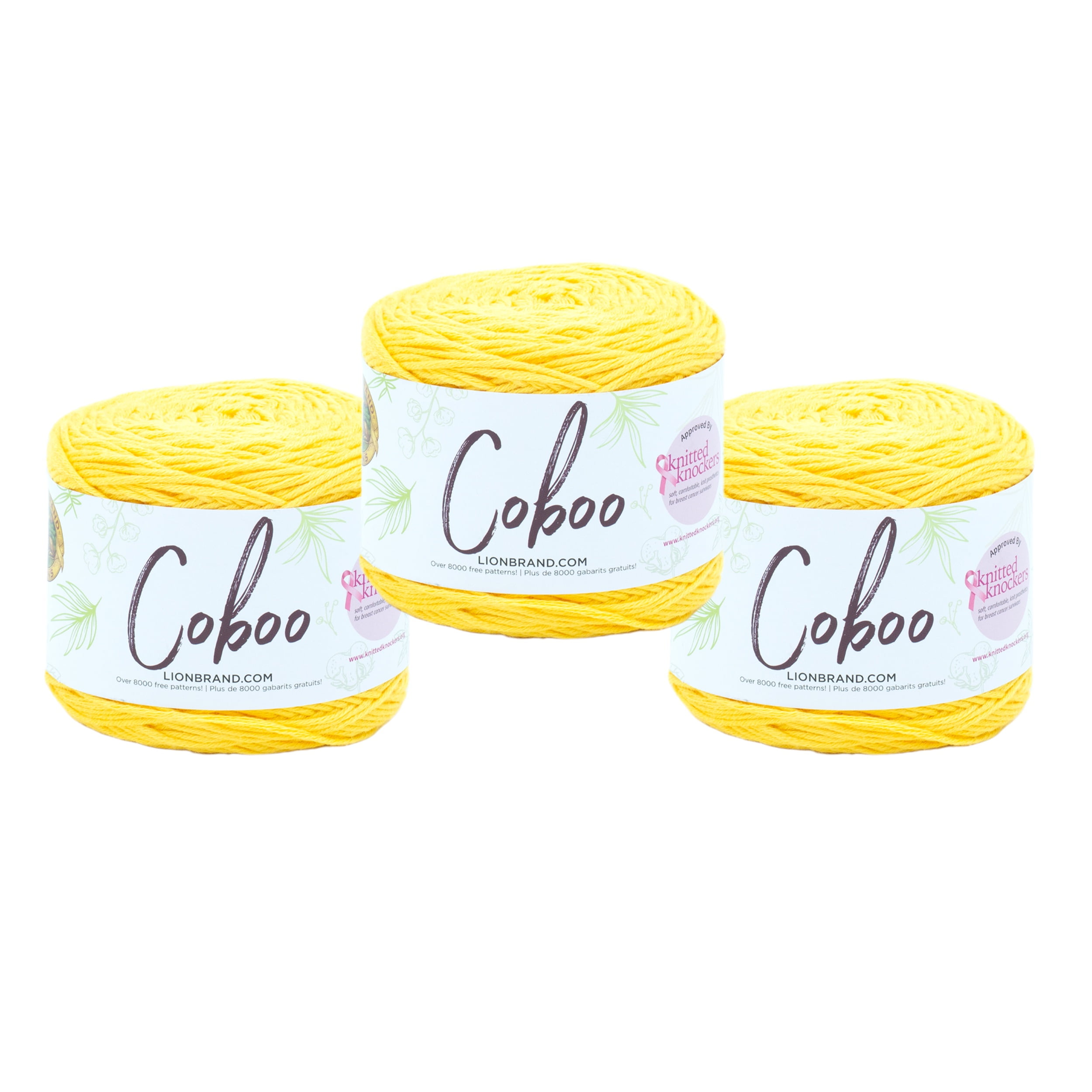 Lion Brand Yarn Coboo Yellow Light Cotton, Bamboo Yarn 3 Pack - Walmart.com