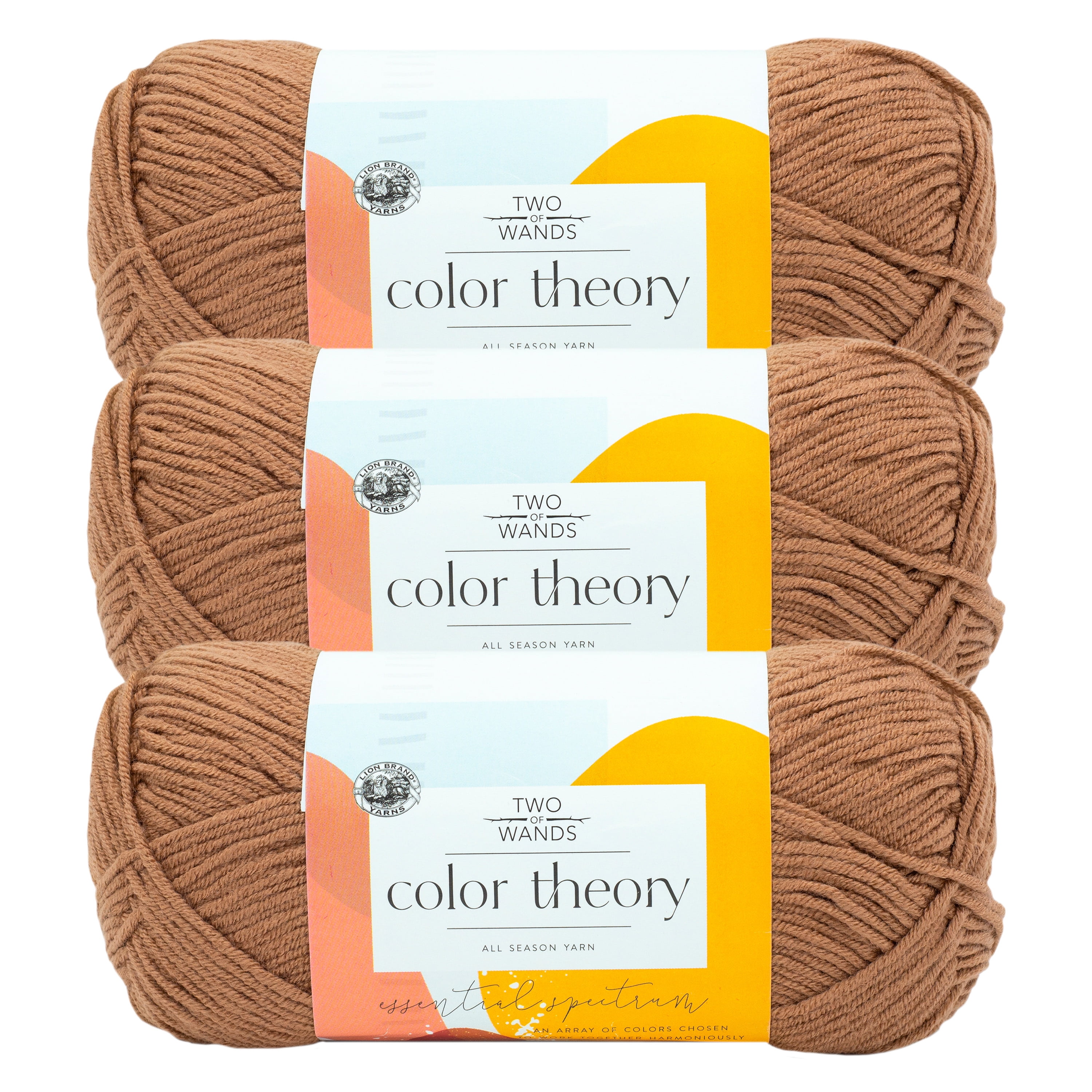 Lion Brand Yarn Color Theory Nutmeg Medium Acrylic Brown Yarn 3 Pack ...