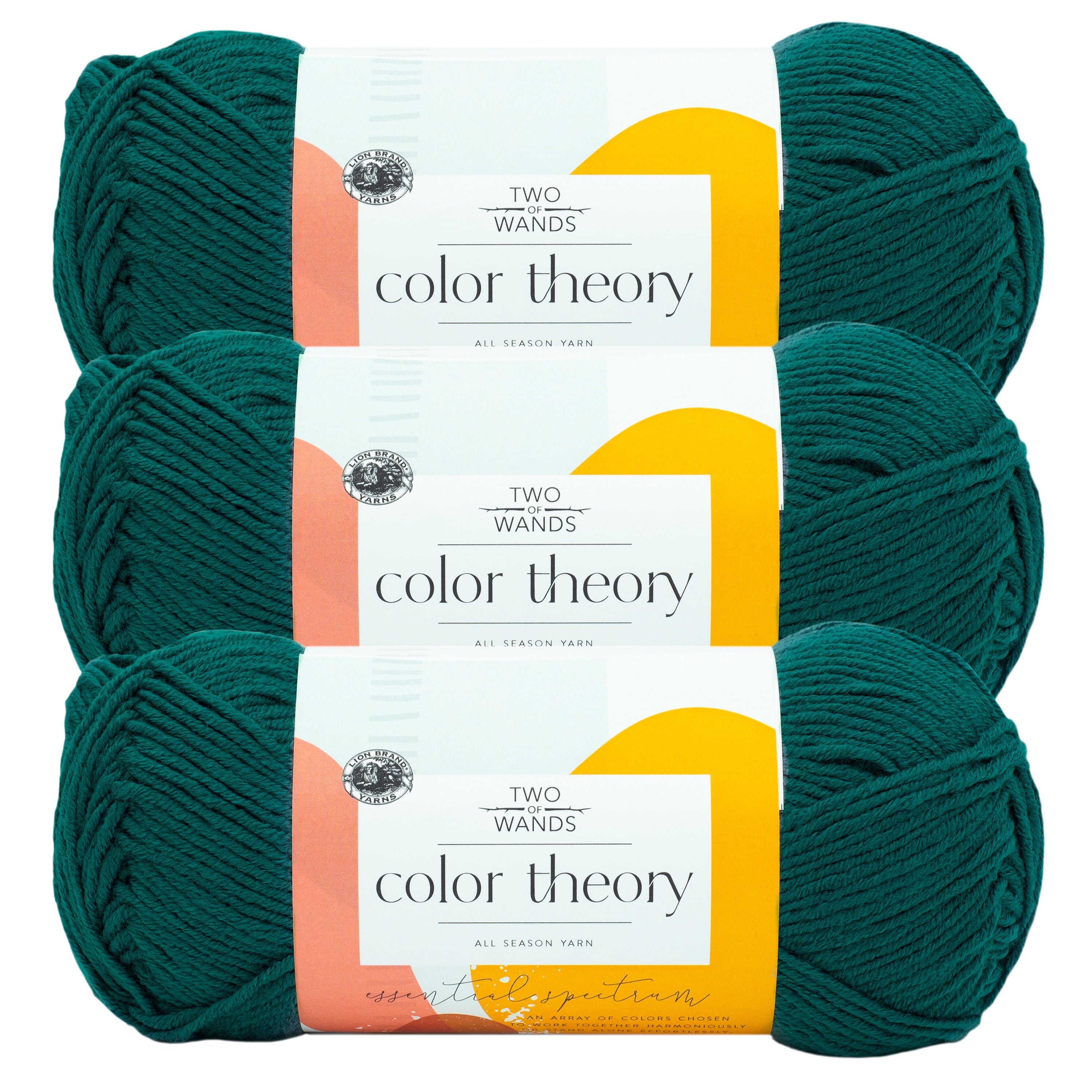Lion Brand Yarn Color Theory Peacock Medium Acrylic Green Yarn 3 Pack ...