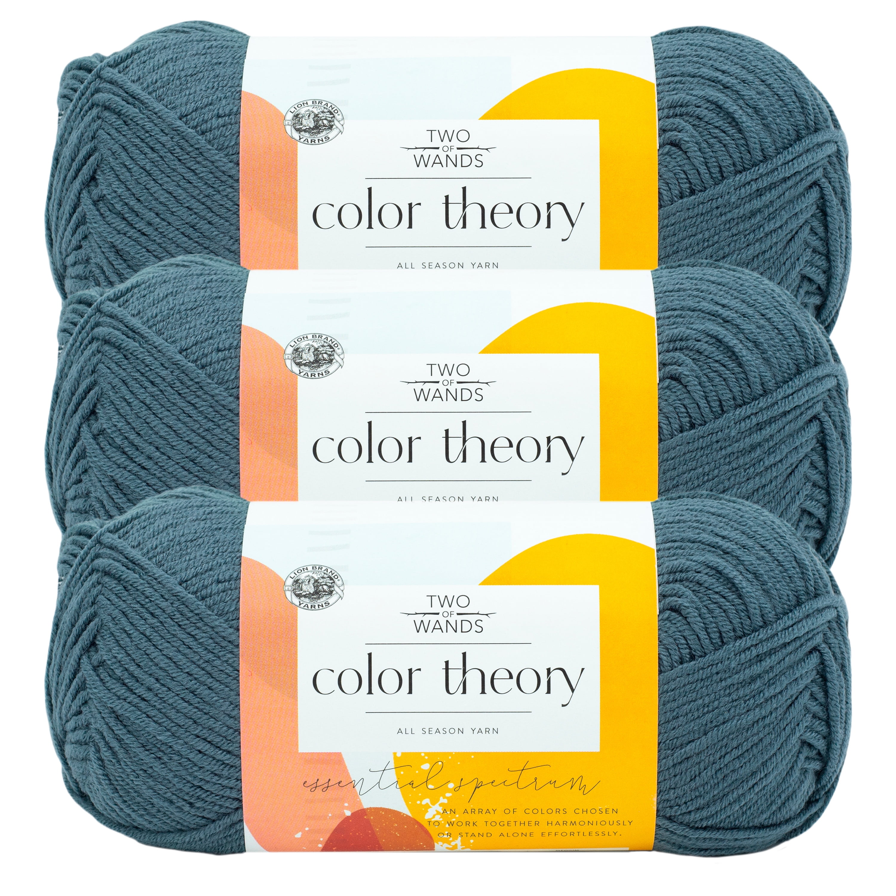 Lion Brand Yarn Color Theory Stonewash Medium Acrylic Blue Yarn 3pk ...