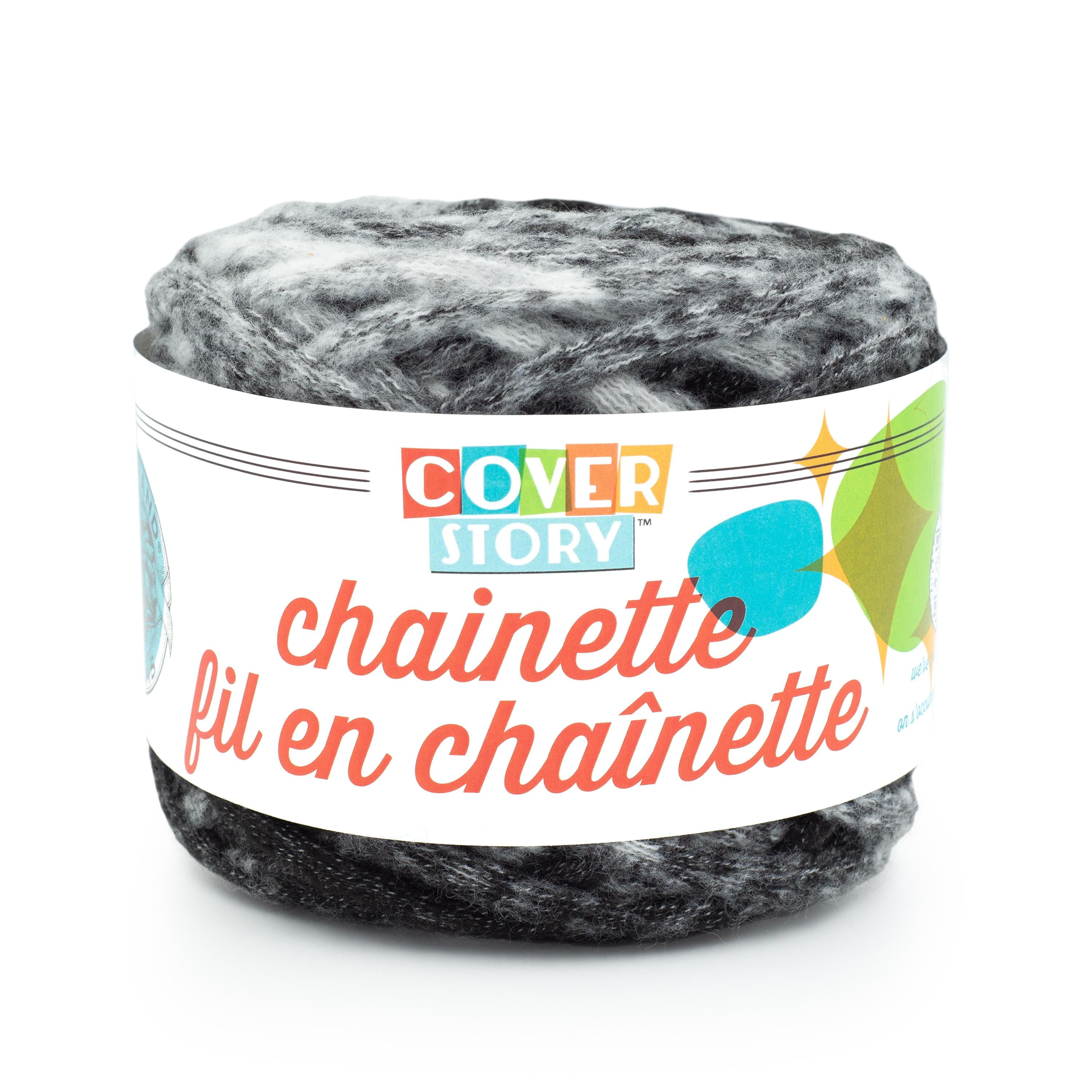 Lion Brand Yarn Cover Story Chainette Black Super Bulky Polyester Black ...